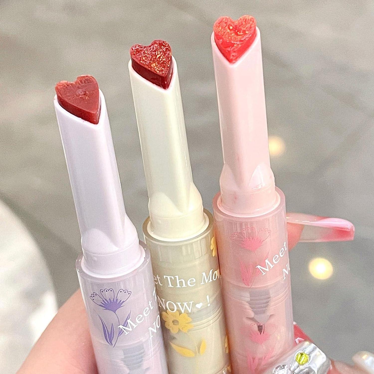 Flortte Jelly Lipstick Heart Shape Plumping Serum Lip Balm - Long ...