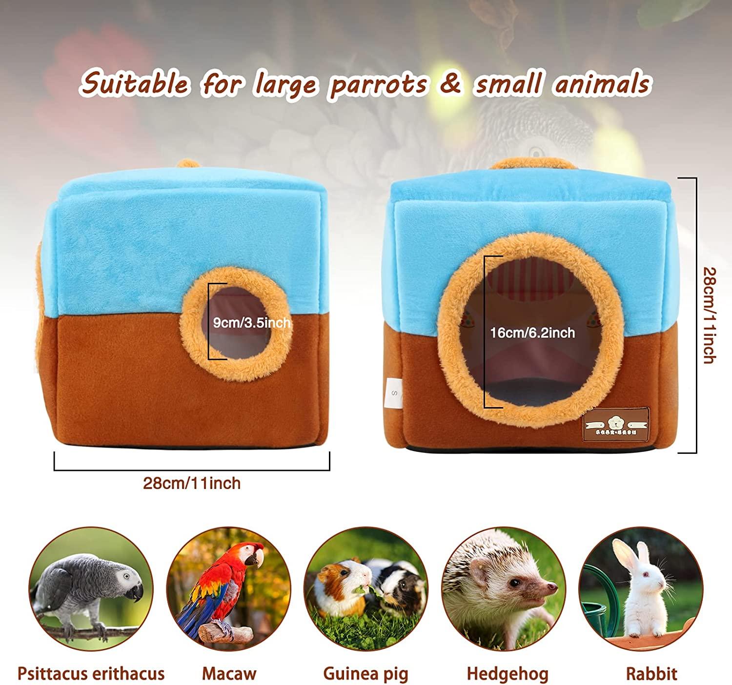 GINDOOR Large Parrot Nest House - Cozy Winter Snuggle Hut for Amazon ...