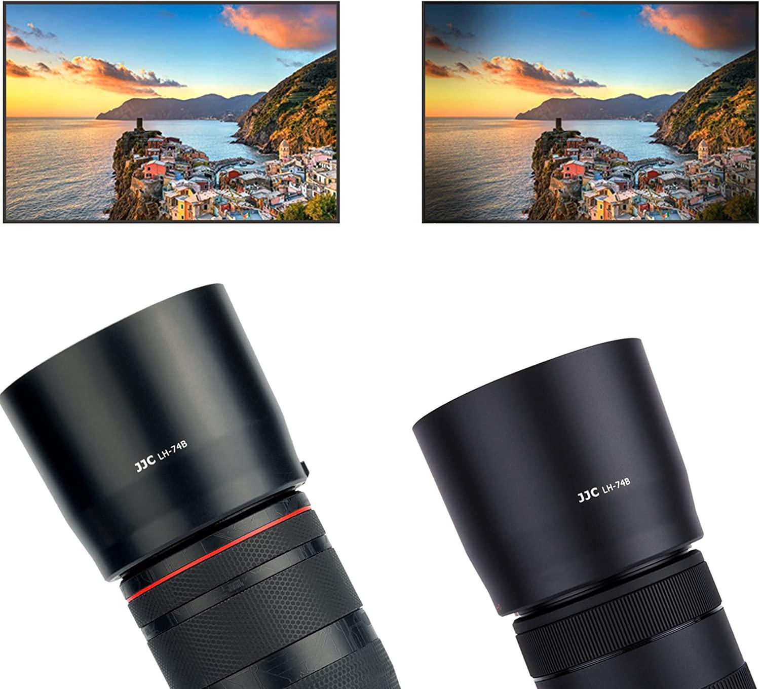 JJC ET-74B Bayonet Lens Hood for Canon RF 100-400mm & EF 70-300mm Lenses, Replaces Canon ET-74B ...