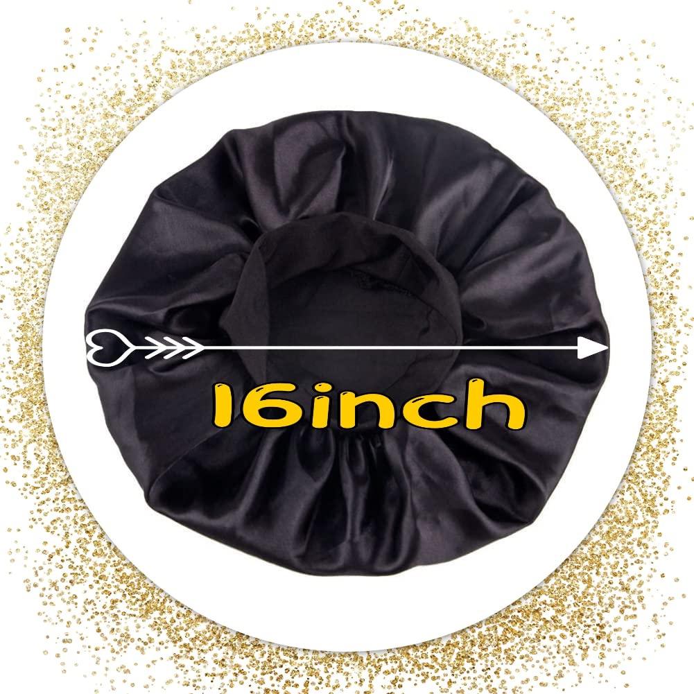 LFRNZS Satin Bonnet for Women - Soft Wide Elastic Band Silk Night Cap ...