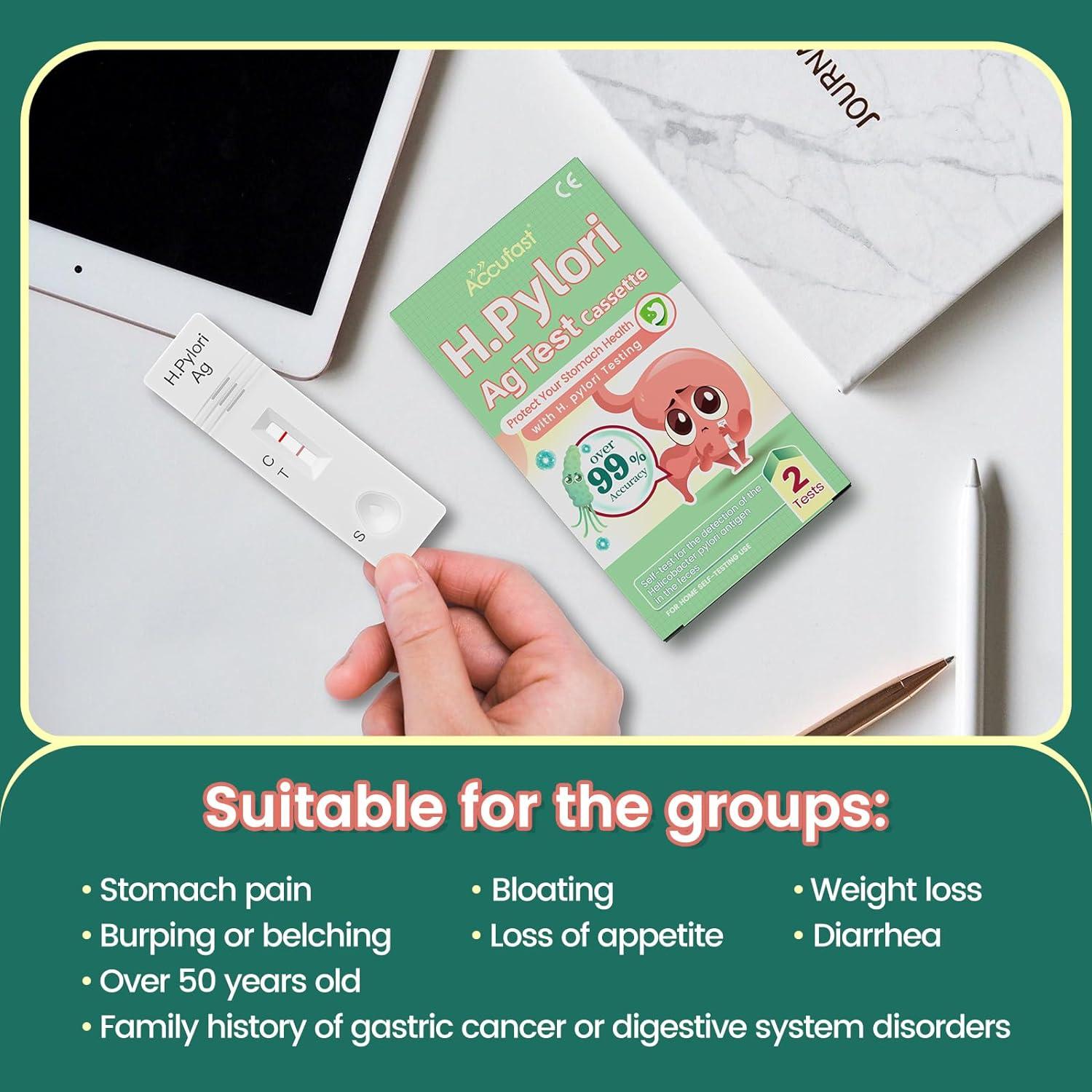 Accufast Helicobacter Pylori Quick Test - At-Home H.Pylori AG Stool ...