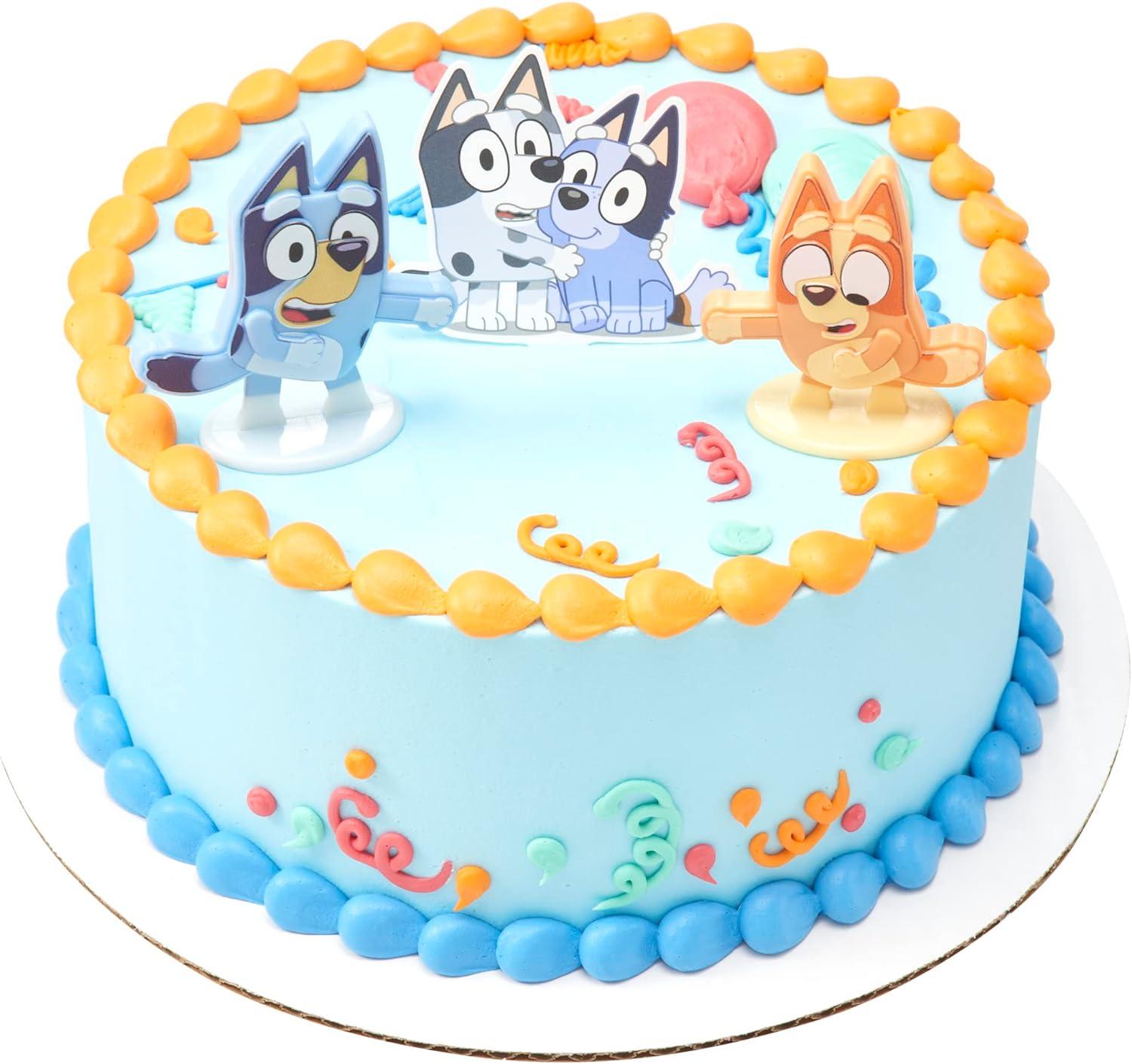 DecoPac DecoSet Bluey Dance Mode Cake Toppers 3 Piece Cake Decoration ...