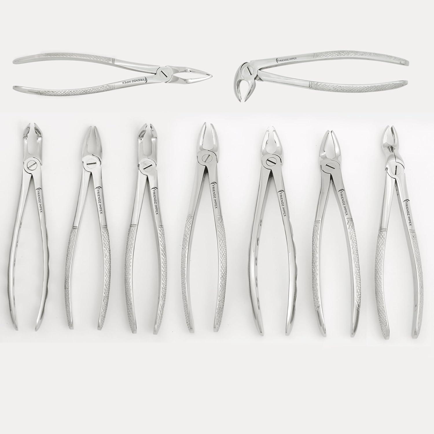 Stainless Steel Tooth Extraction Forceps Set - 10pcs Dental Extraction ...