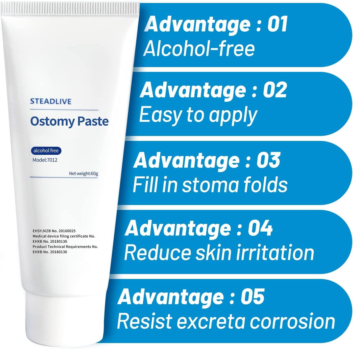 Heagimed Alcohol-Free Stoma Skin Barrier Paste - 2.1oz Tube (2pcs ...