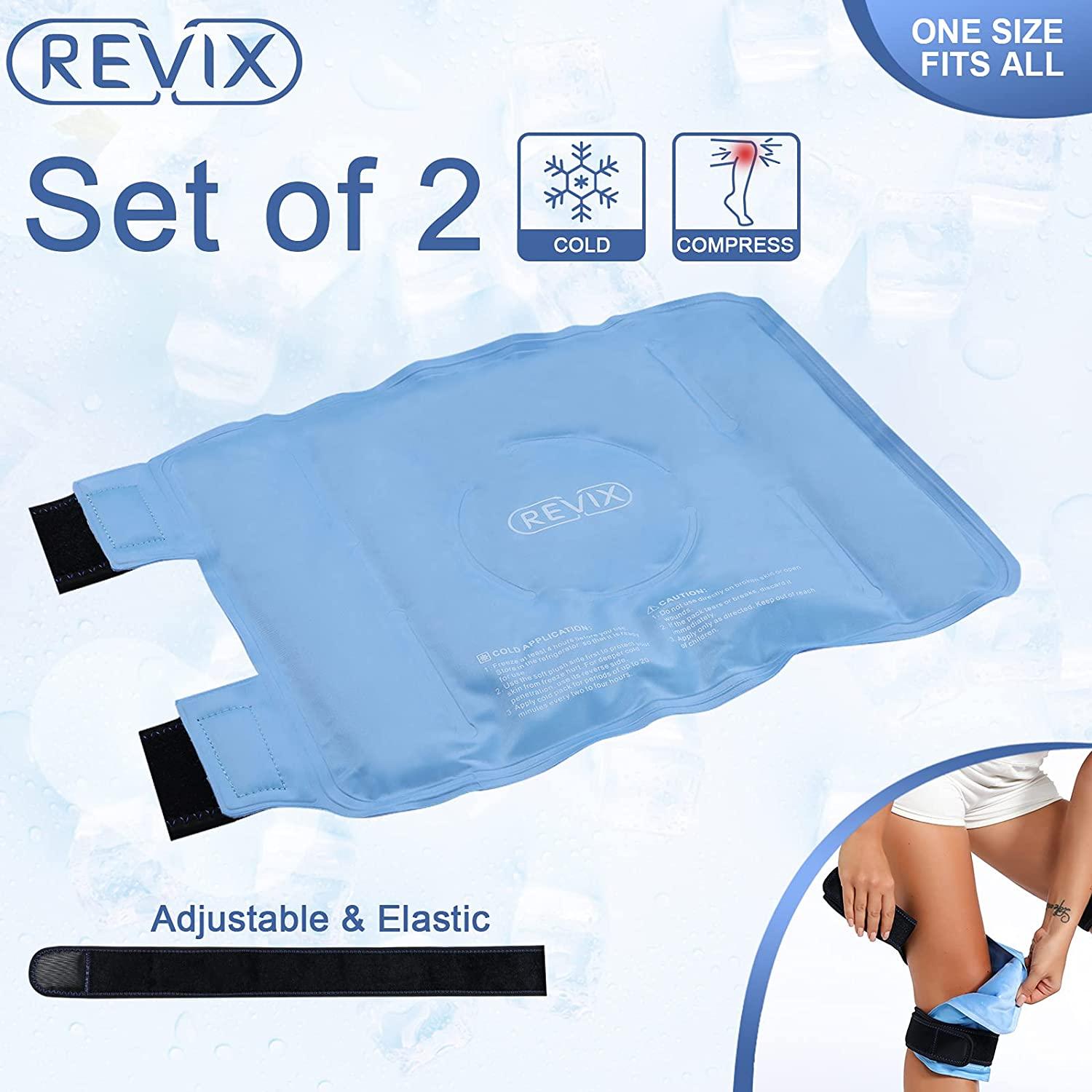 REVIX Reusable Gel Ice Packs for Knee Injuries - Cold Compression ...