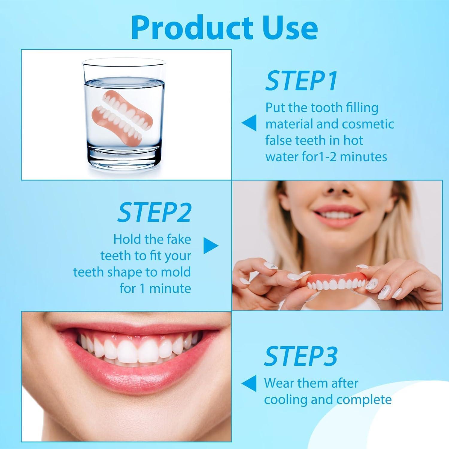 Buy Flipped Warm 2 Pairs of Artificial Teeth | Prosthetic Temporary ...