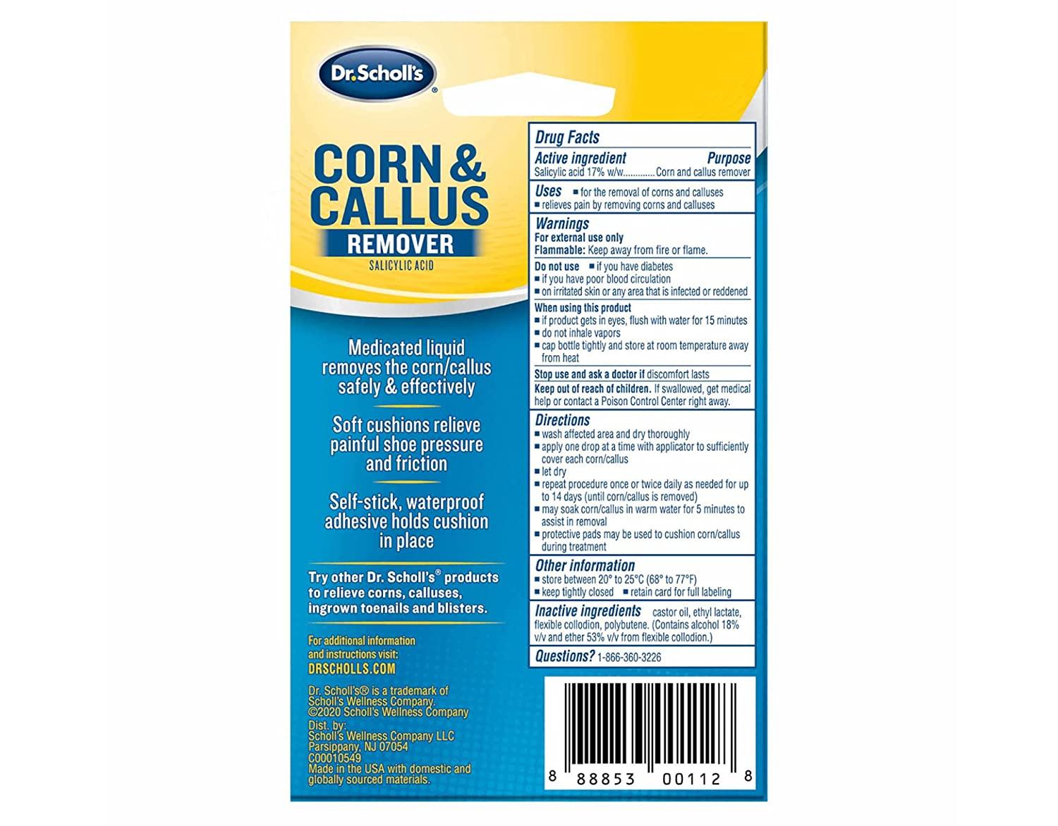 Dr. Scholls Dr. Scholls Corn/Callus Remover Liquid, 0.33 oz (Pack of 2)