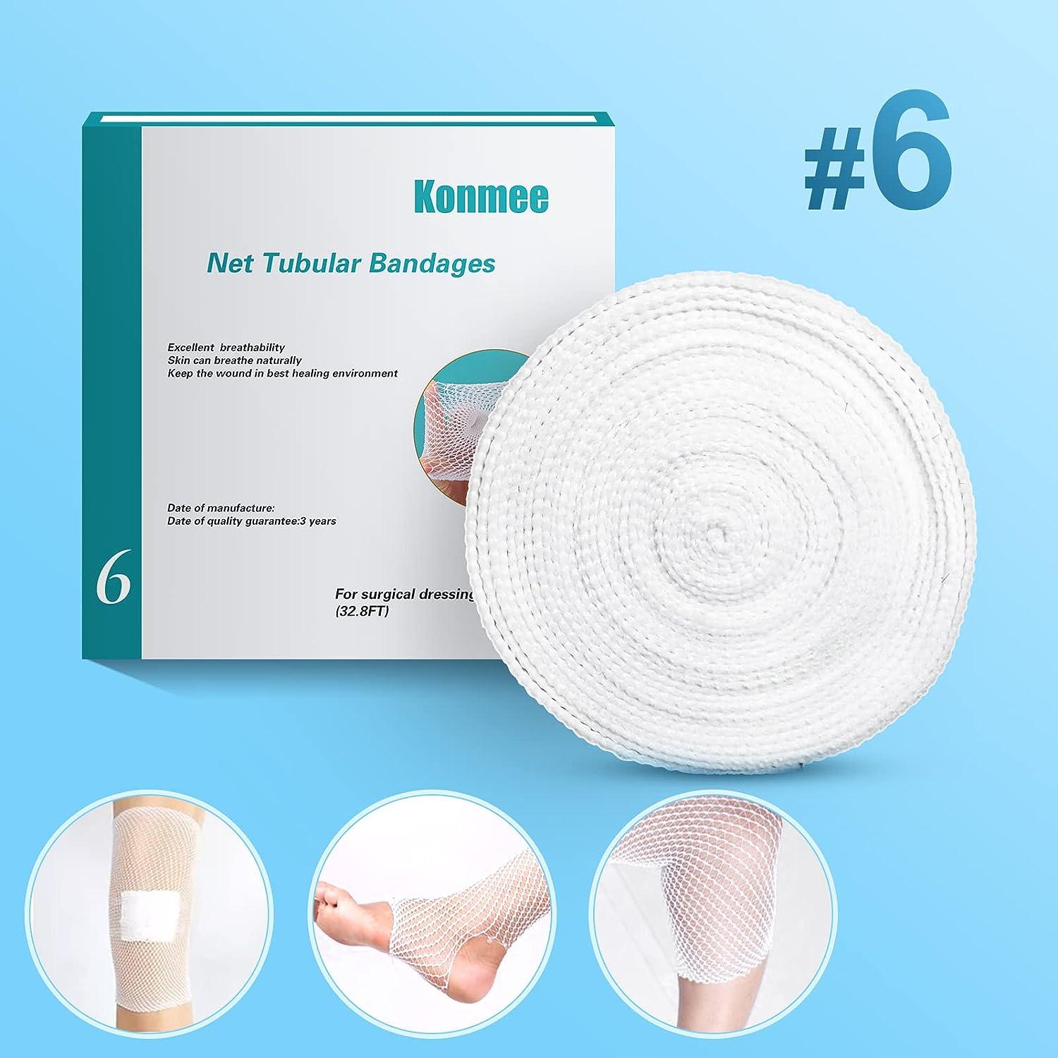 Konmee 6 Fix Net Tubular Bandage - Elastic Net Wound Dressing for Knee ...