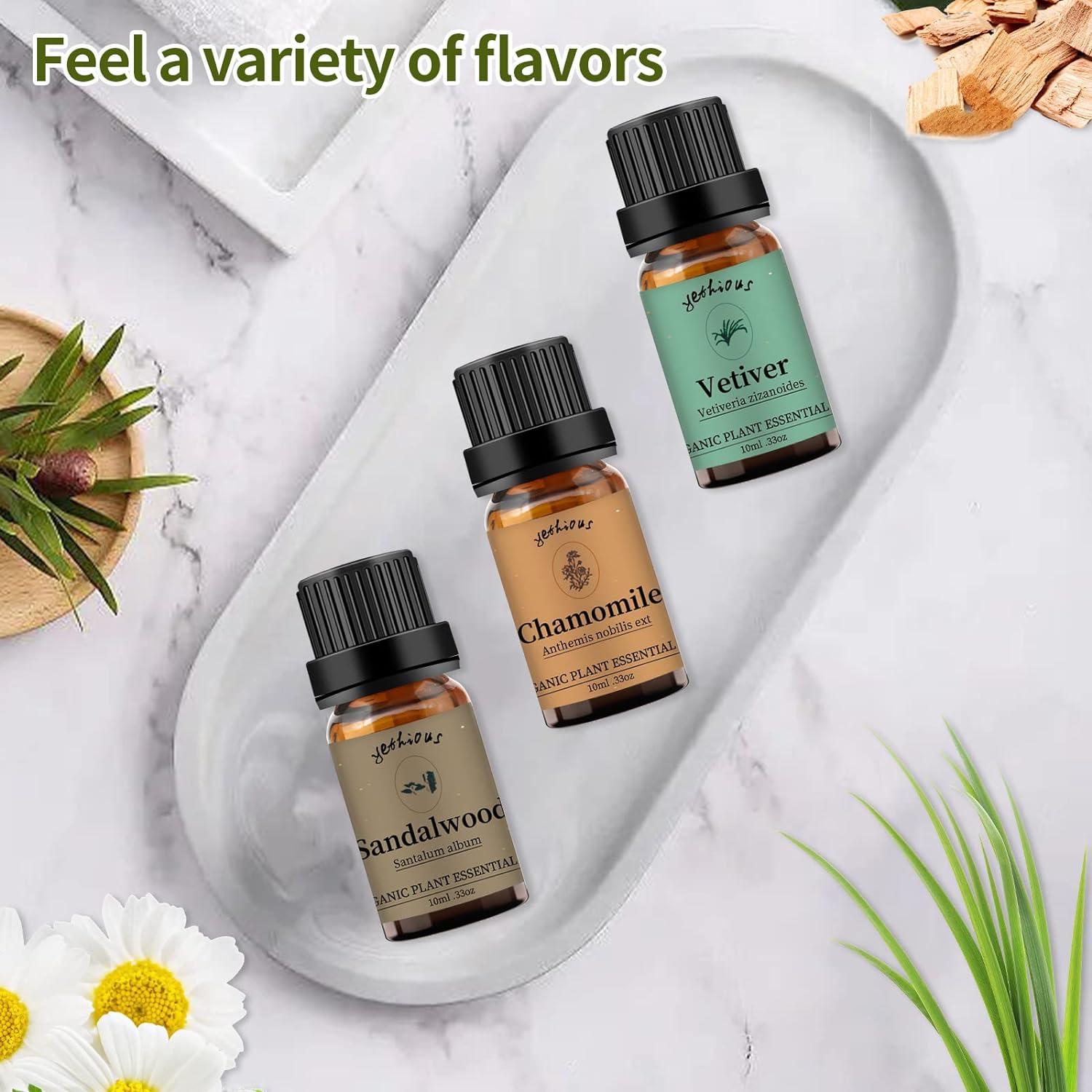 Chamomile Sandalwood Vetiver Essential Oils Set 100% Pure Premium Grade Natural Fragrance Oil ...