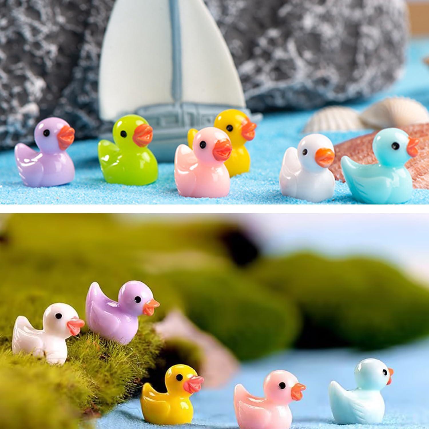 Movstriker 100Pcs Mini Resin Ducks Tiny Luminous Ducks Realistic Mini ...