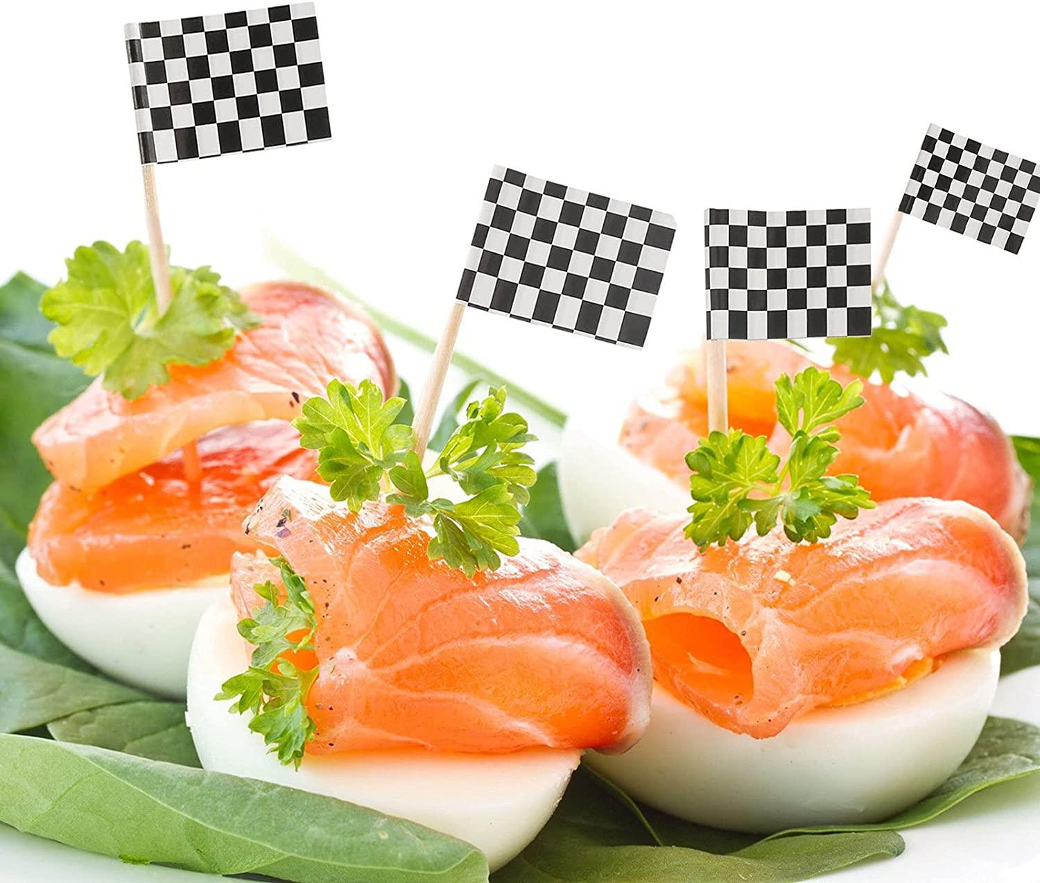 Pangda 100 Pack Checkered Racing Flag Toothpicks Cupcake Picks ...