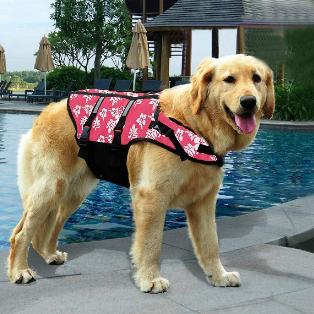 Dog Life Jacket - Safety Swimming Vest for Small & Large Dogs | Red ...