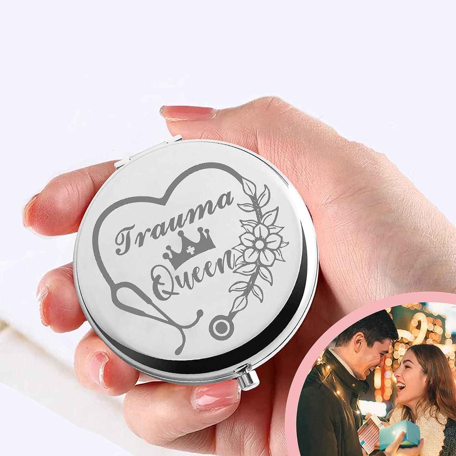 CHOORO Trauma Queen Makeup Pocket Mirror - Nurse Appreciation Gift ...