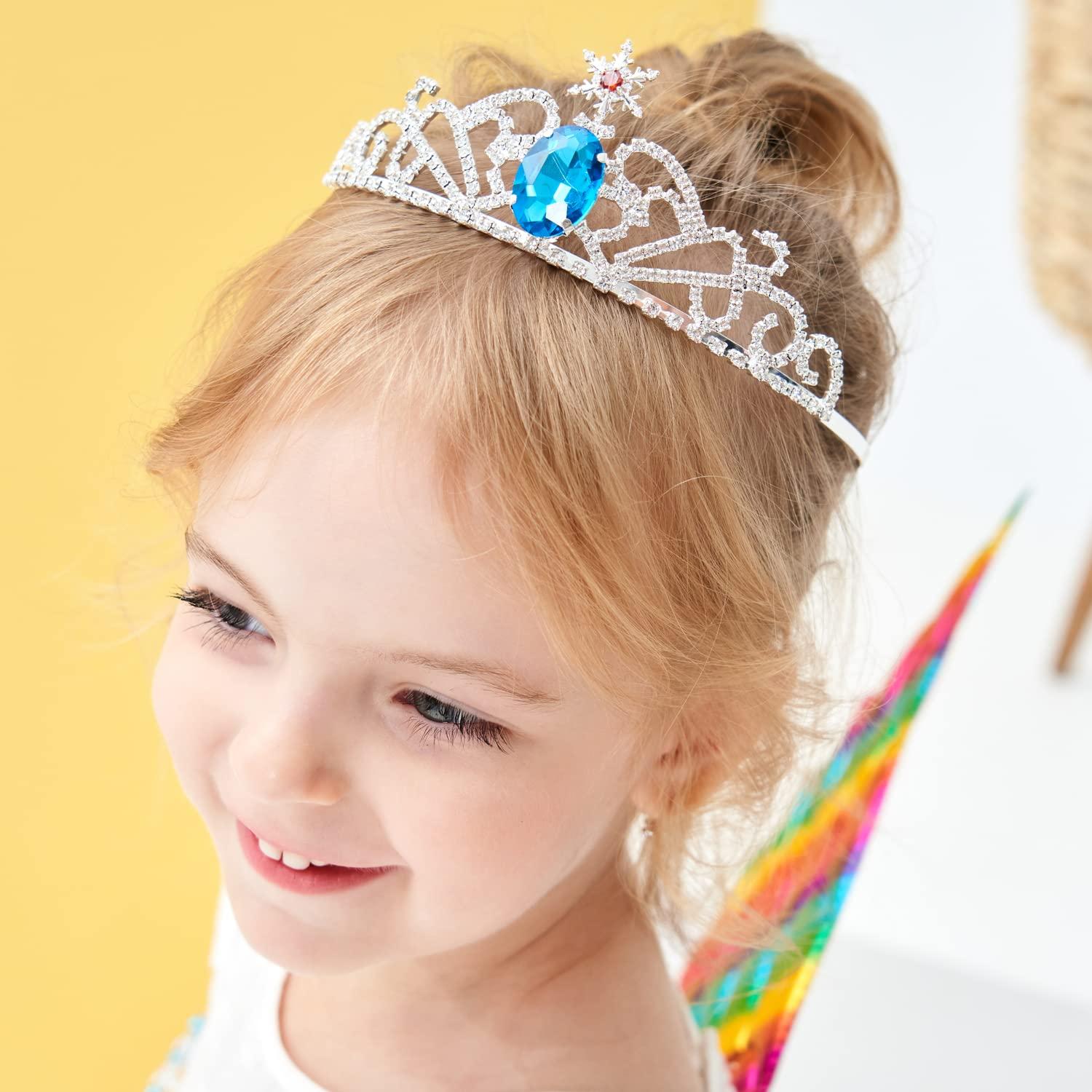 Blue Diamond Snowflake Rhinestone Girls Tiara - Lovelyshop Princess ...