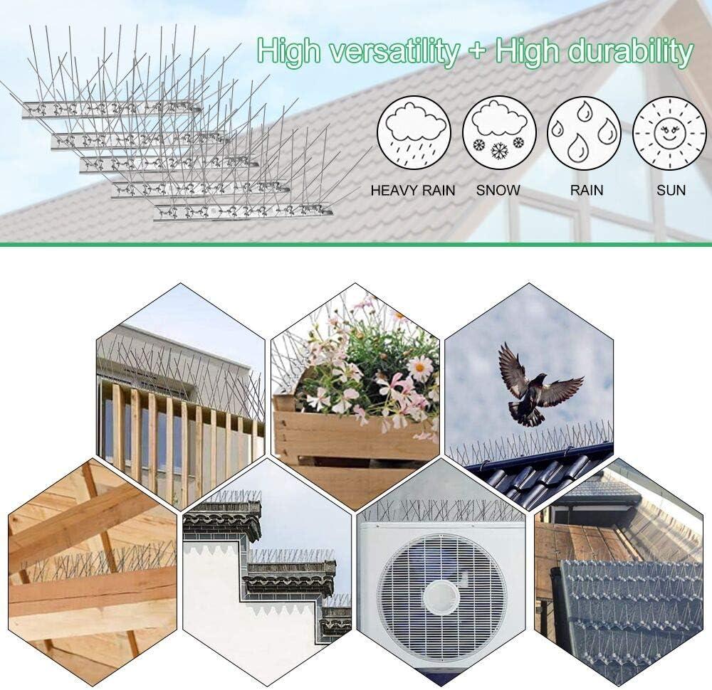 Rmenoor Pigeon Defense Spikes - 5 PCS Stainless Steel Bird Protection ...