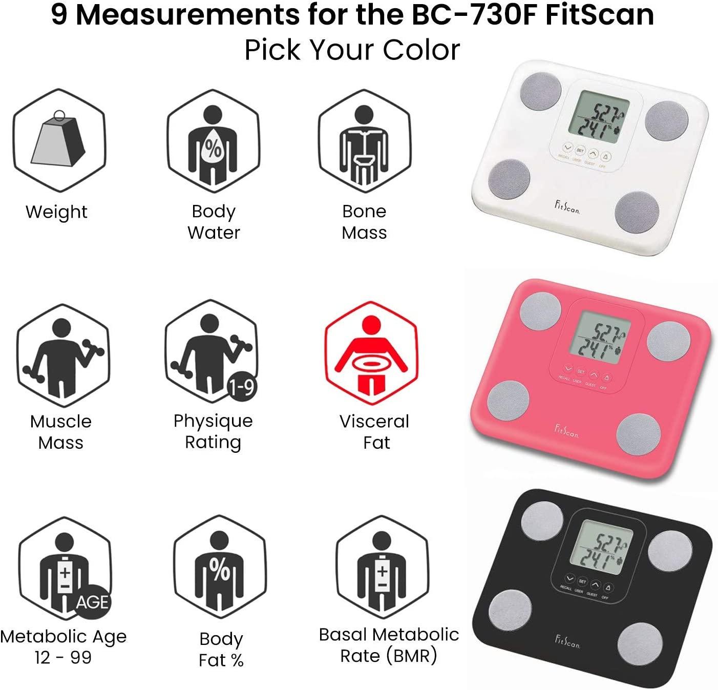 Tanita BC-730F FitScan Body Composition Monitor Scale White - Accurate ...