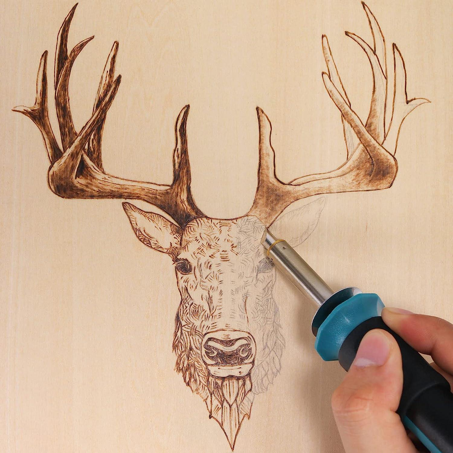 YIHUA 930-IV Pyrography Wood Burning Pen Kit - Adjustable Temperature ...