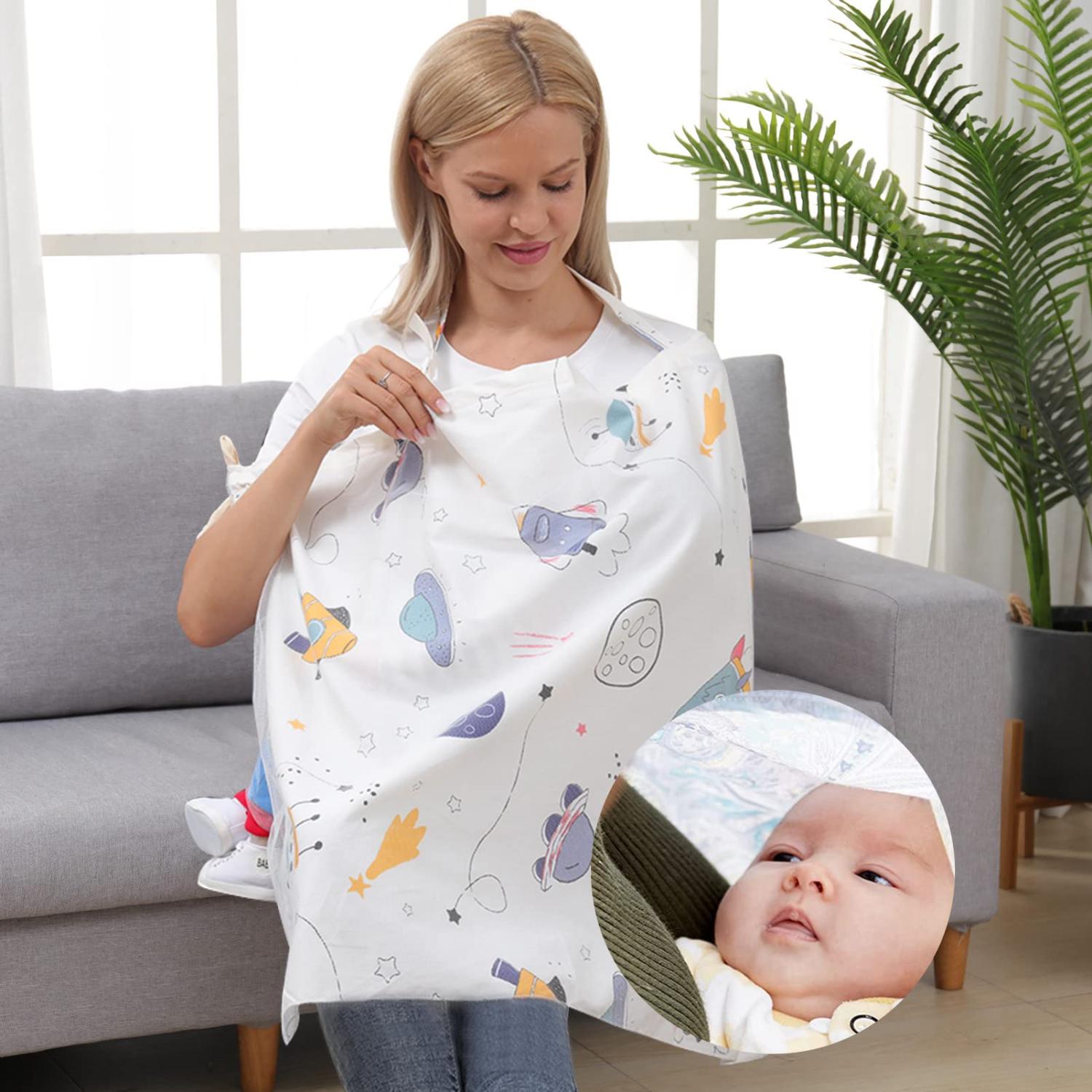 Breastfeeding Cover - Nursing Shawl Apron for Full Privacy and ...