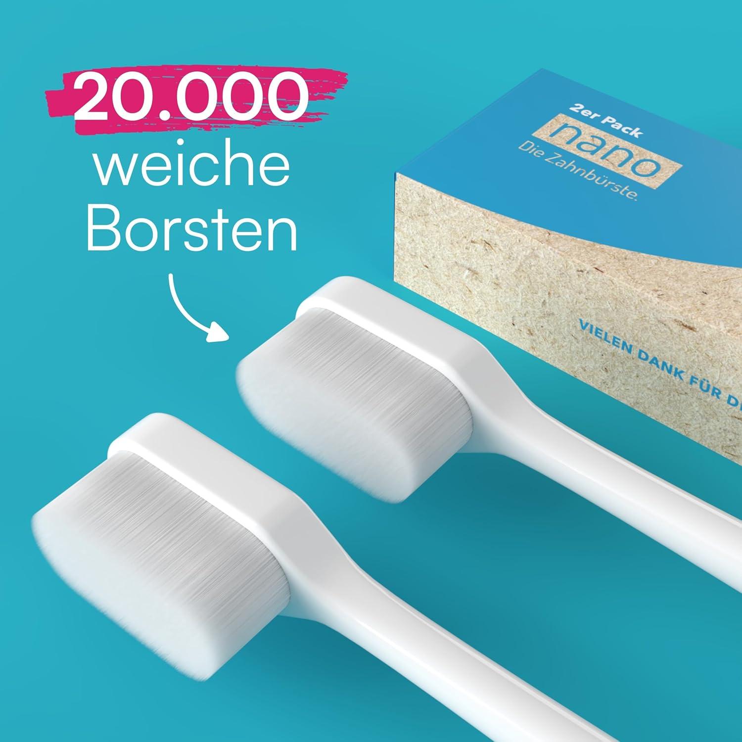 Nano Toothbrush 2-Pack | Original Soft Toothbrush with 20 000 Bristles ...