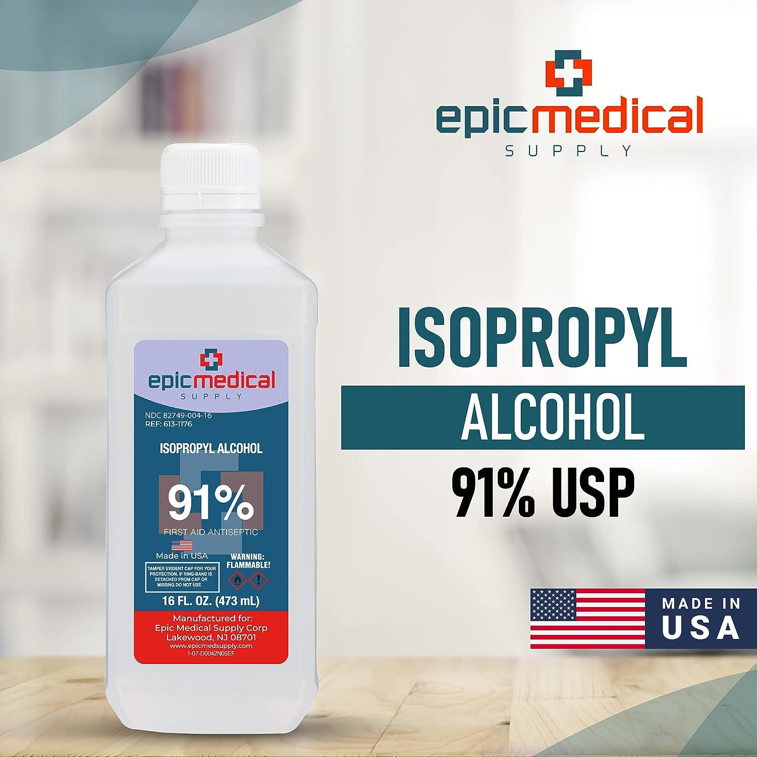 2-Pack Isopropyl Alcohol 91% 16 oz. Bottle Multipurpose Antiseptic for ...