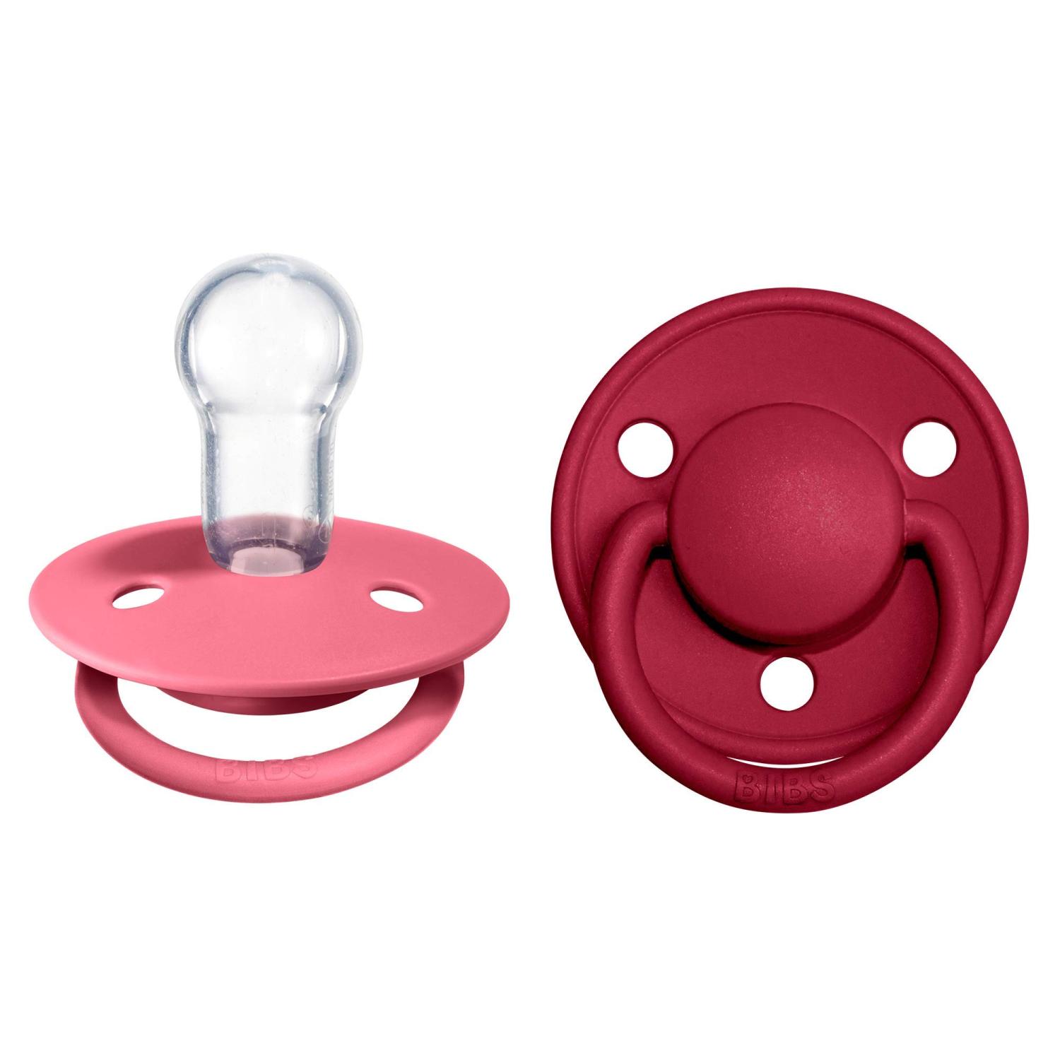 Bibs DE LUX Soother 2 Pack Cherry Shaped Nipple BPA Free Silicone Dummy ...