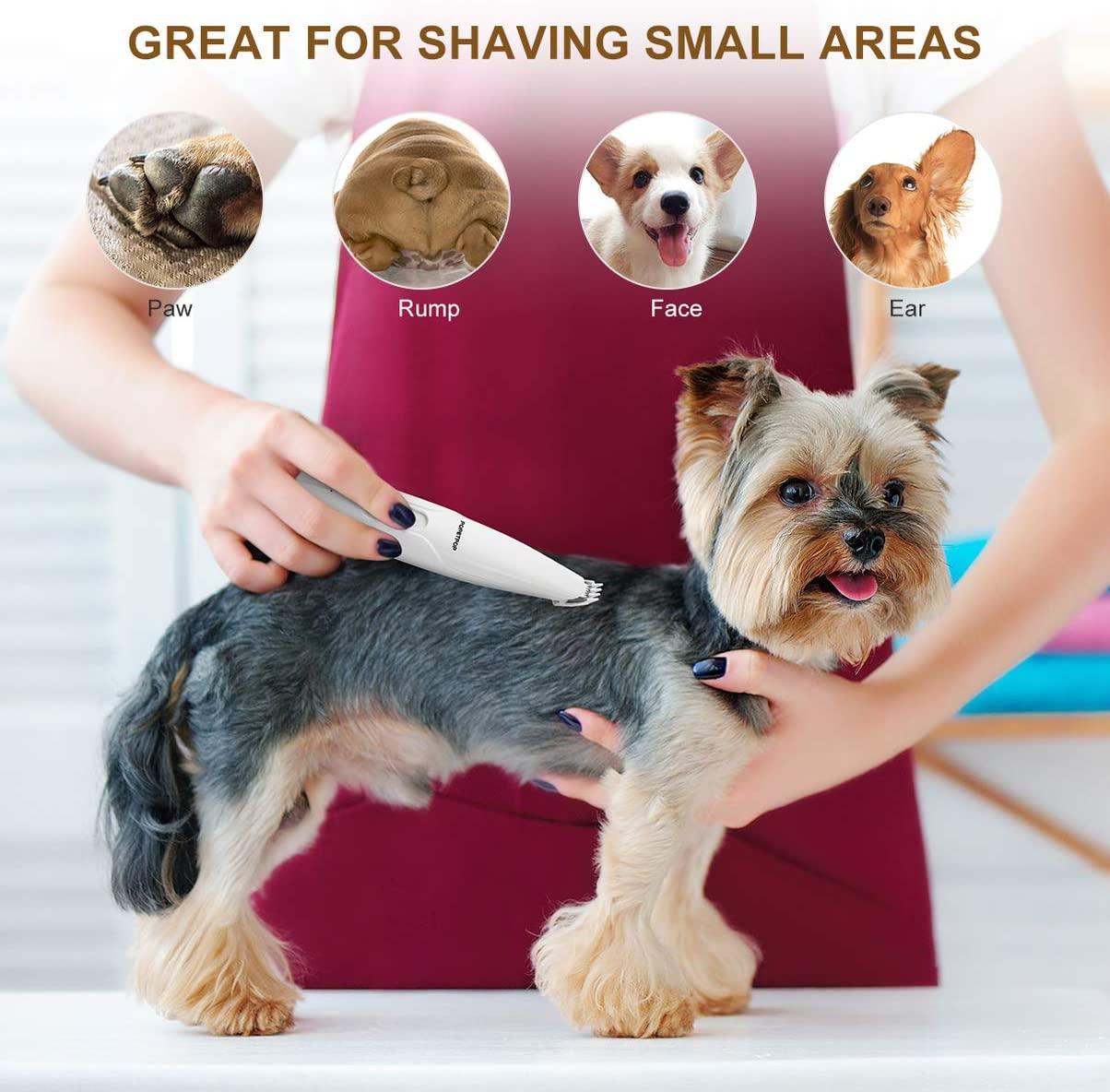 POPETPOP Dog Paw Clippers - Low Noise Cordless Electric Trimmer | USB ...