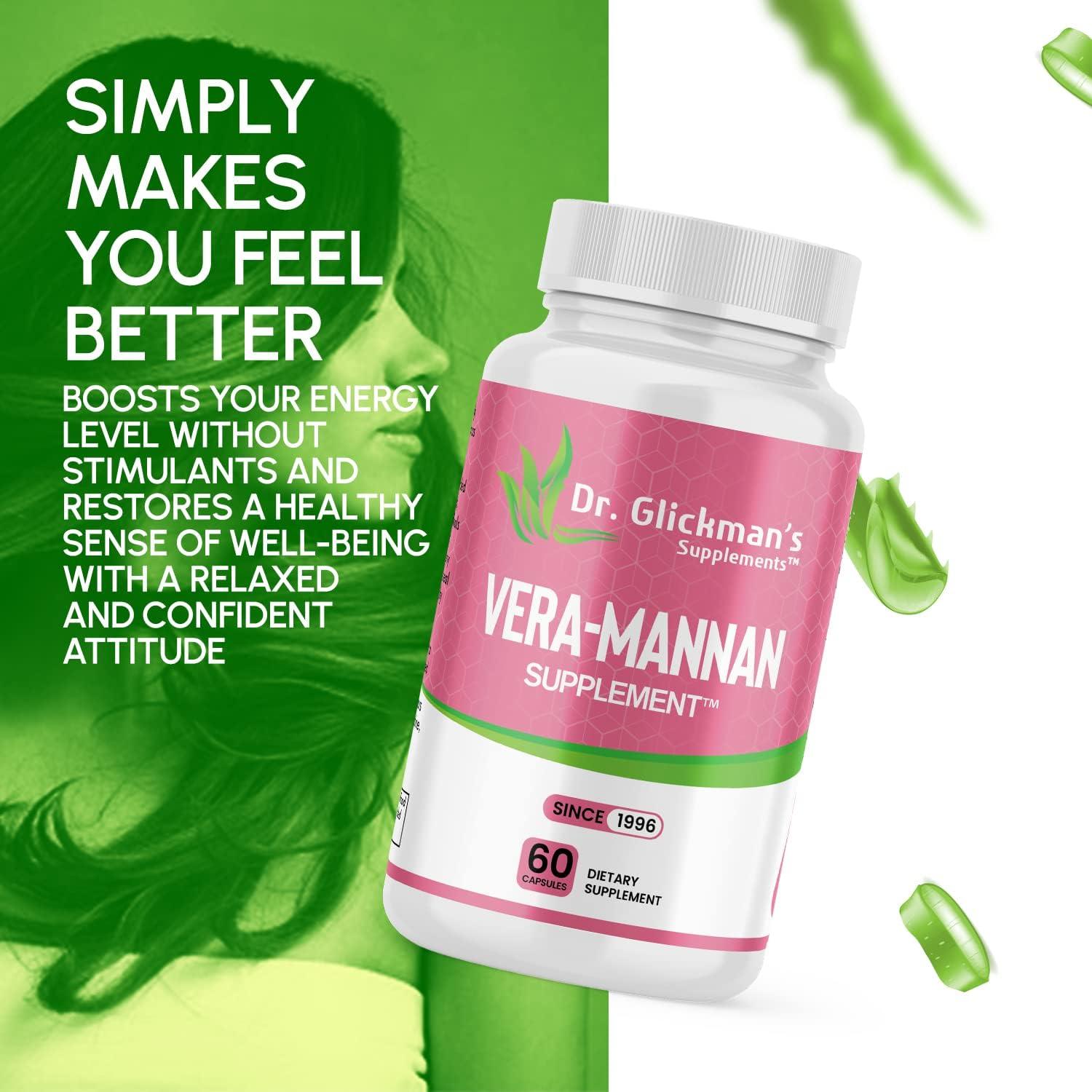 Dr. Glickman's Vera-Mannan Aloe Vera Supplement - 60 Capsules, 1 Bottle ...
