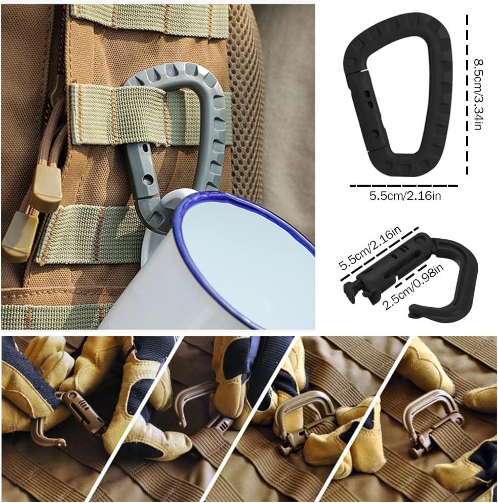 INLAZYTIM 48 Piece Tactical Equipment Clip Set - Molle Webbing ...