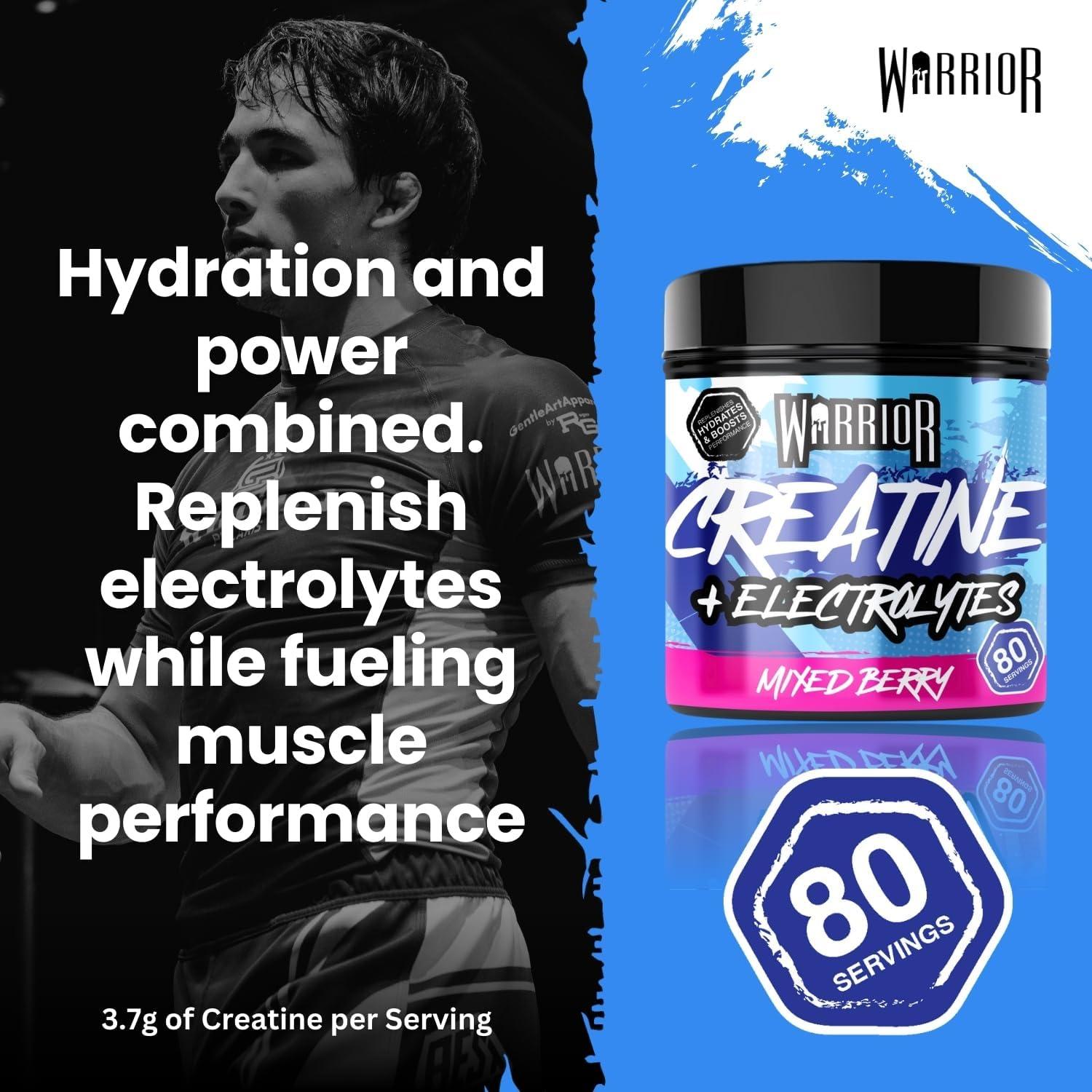 Warrior Creatine Monohydrate Plus Electrolytes Powder 360g - Hydration ...
