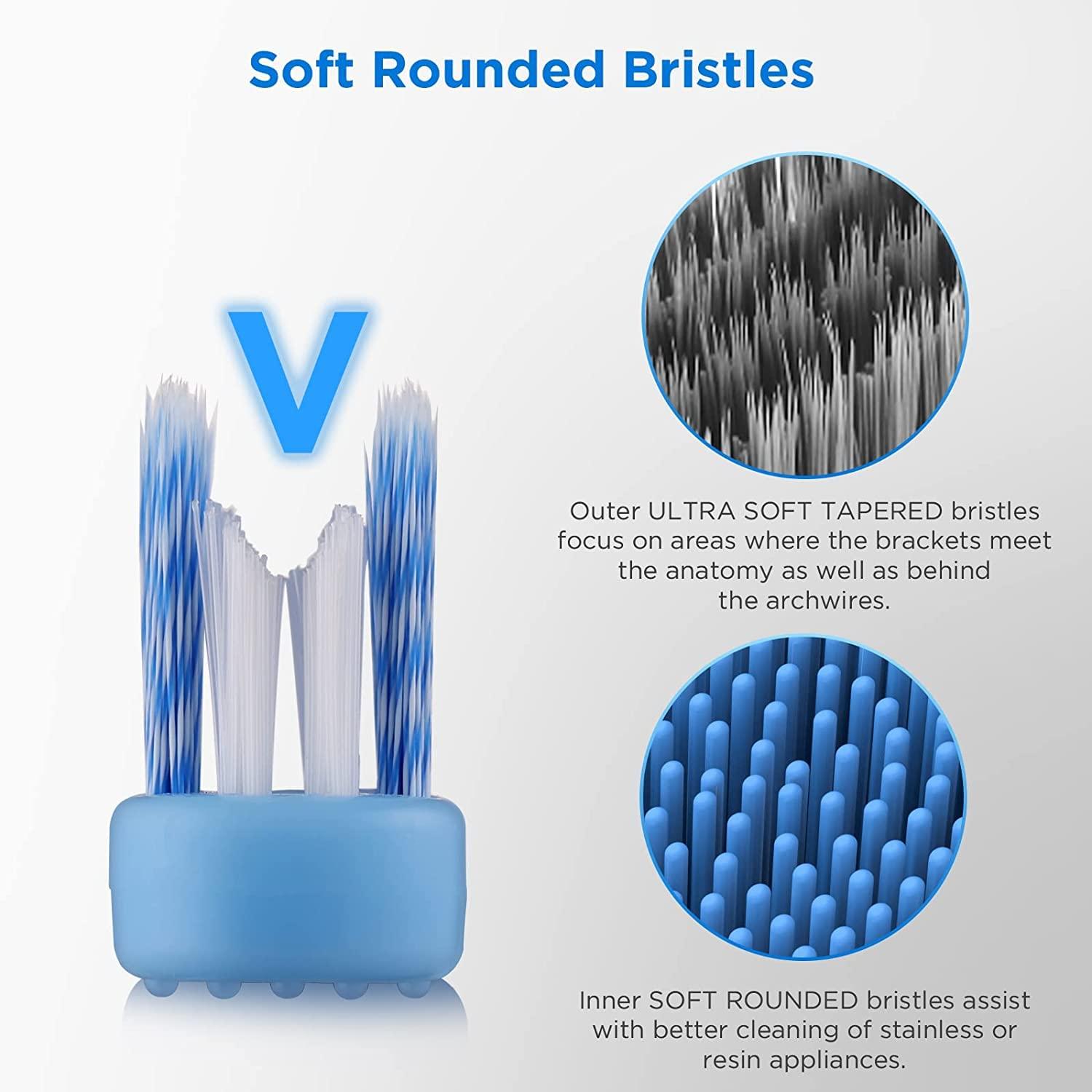 Fremouth V-Shaped Orthodontic Toothbrush for Braces - Soft Bristles, 6 ...