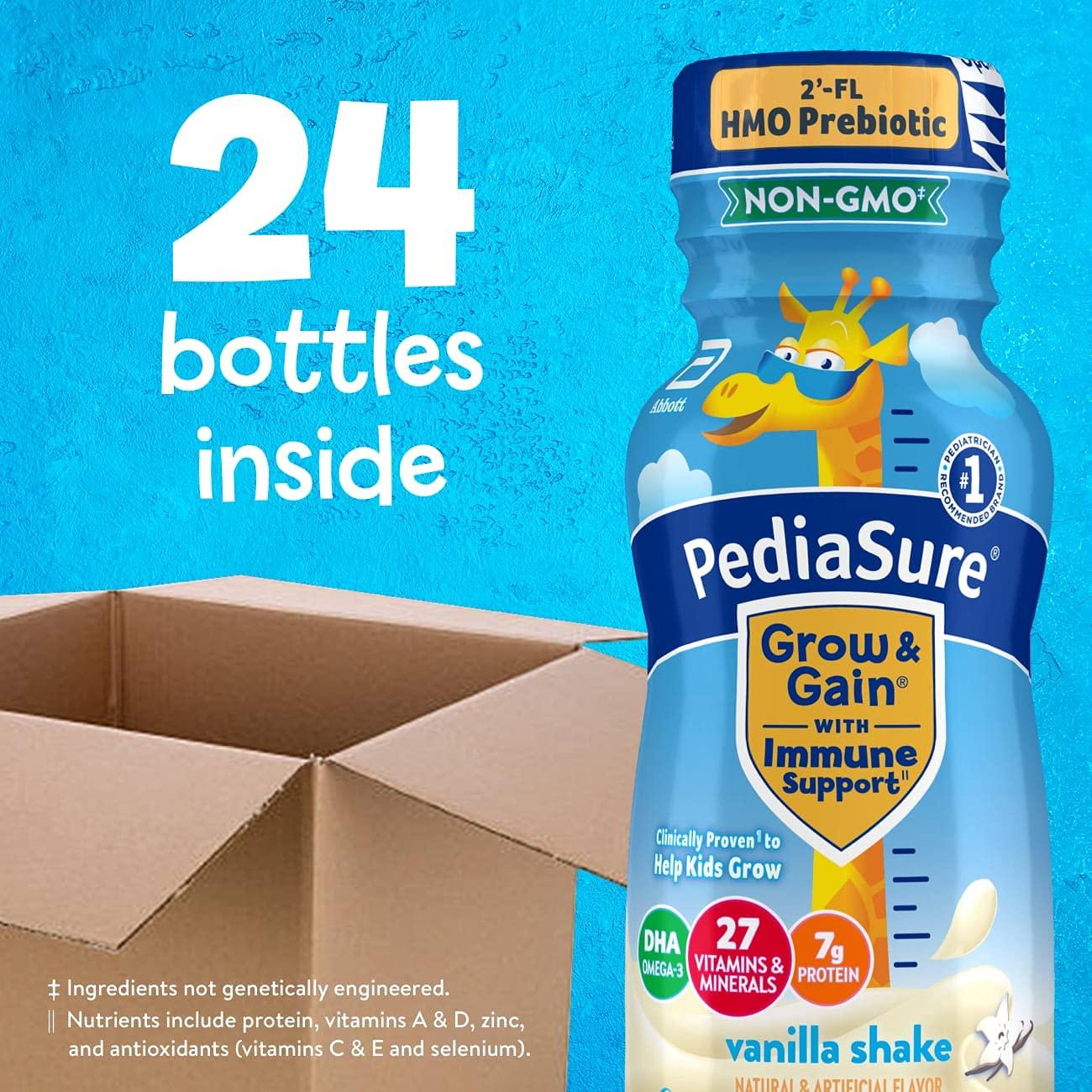 PediaSure Grow & Gain Kids Nutrition Shake 24-Pack | 2-FL HMO Prebiotic ...