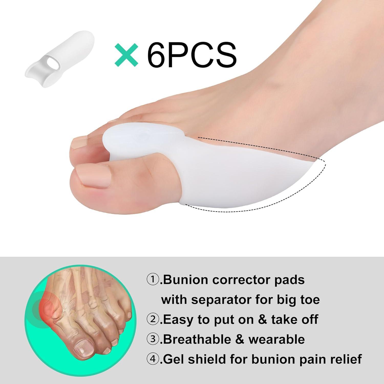 DYKOOK Bunion Corrector & Toe Straightener with Gel Cushions - Big Toe ...