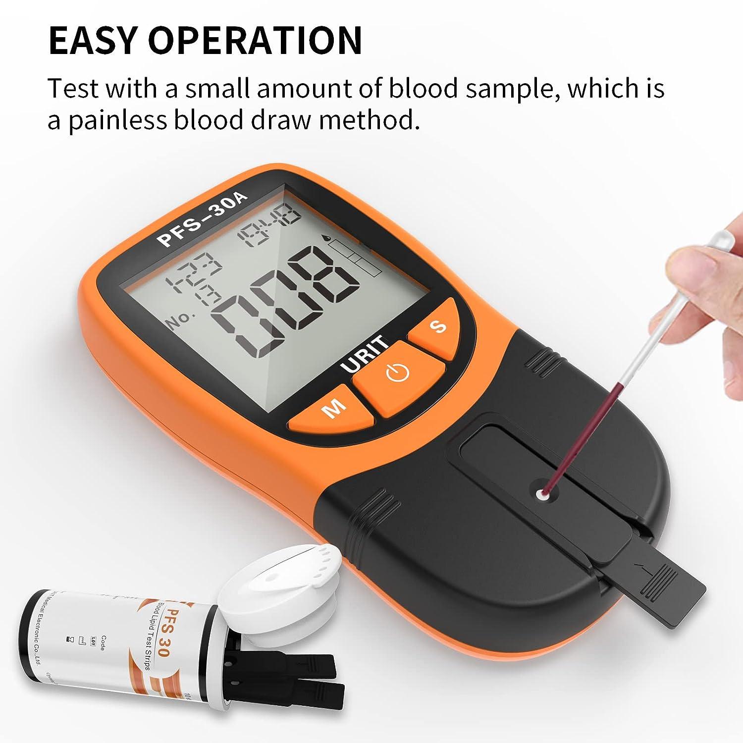 URIT 5 in 1 Blood Lipid Test Meter - Home Cholesterol Test Kit with 10 ...