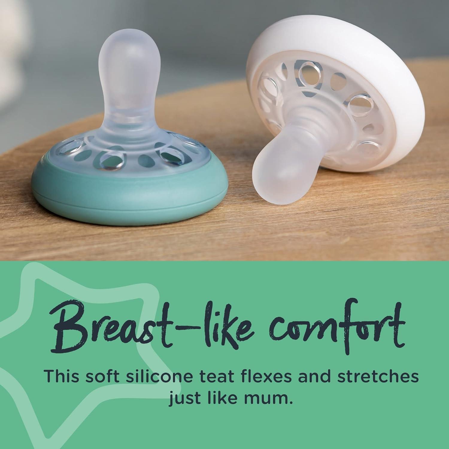 Tommy Tippee 0-6m Shaped Pacifier Set - Skin-Like Texture Jaw-Friendly ...
