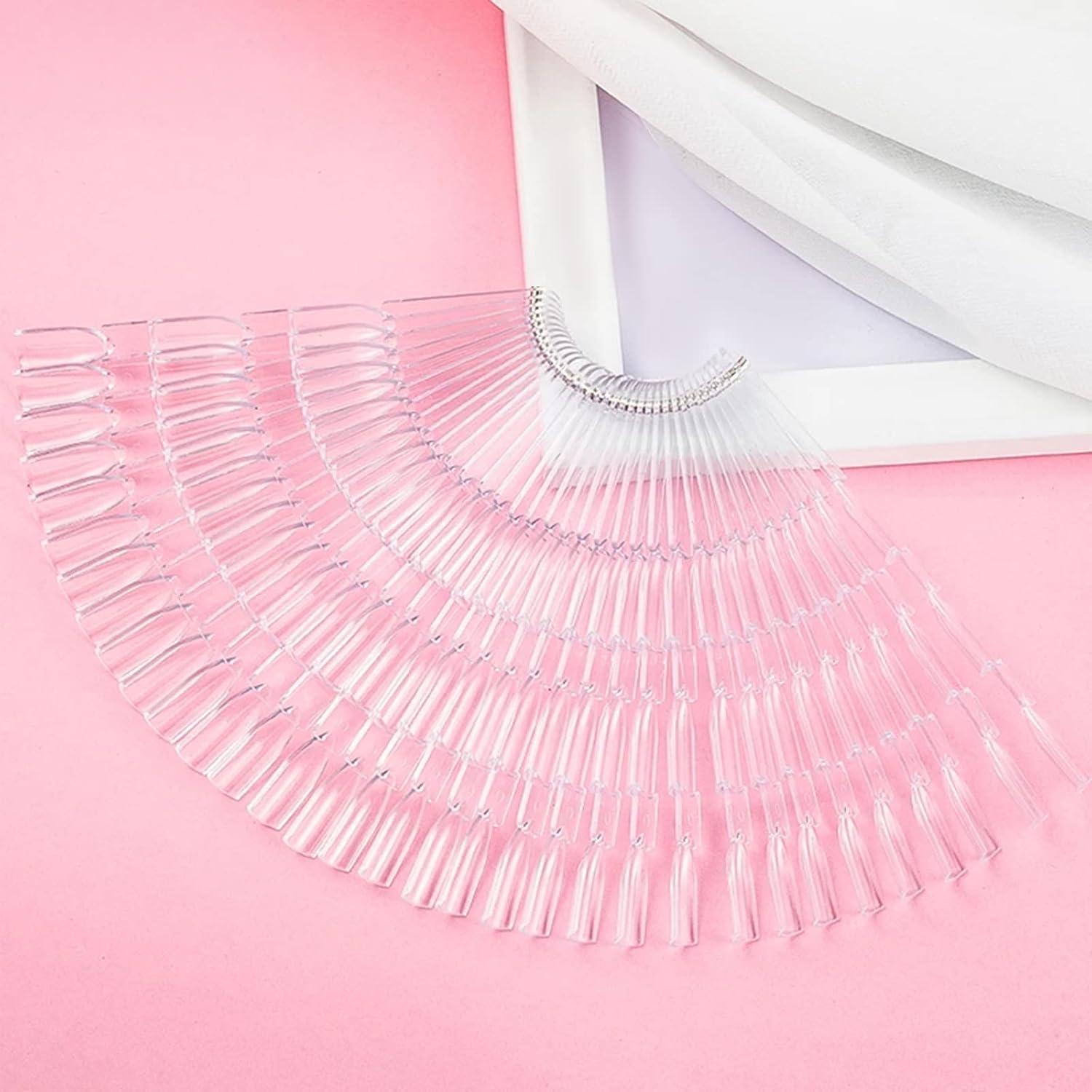 50 Pcs Transparent Nail Art Tip Rings - Nail Polish Display Color Cards ...