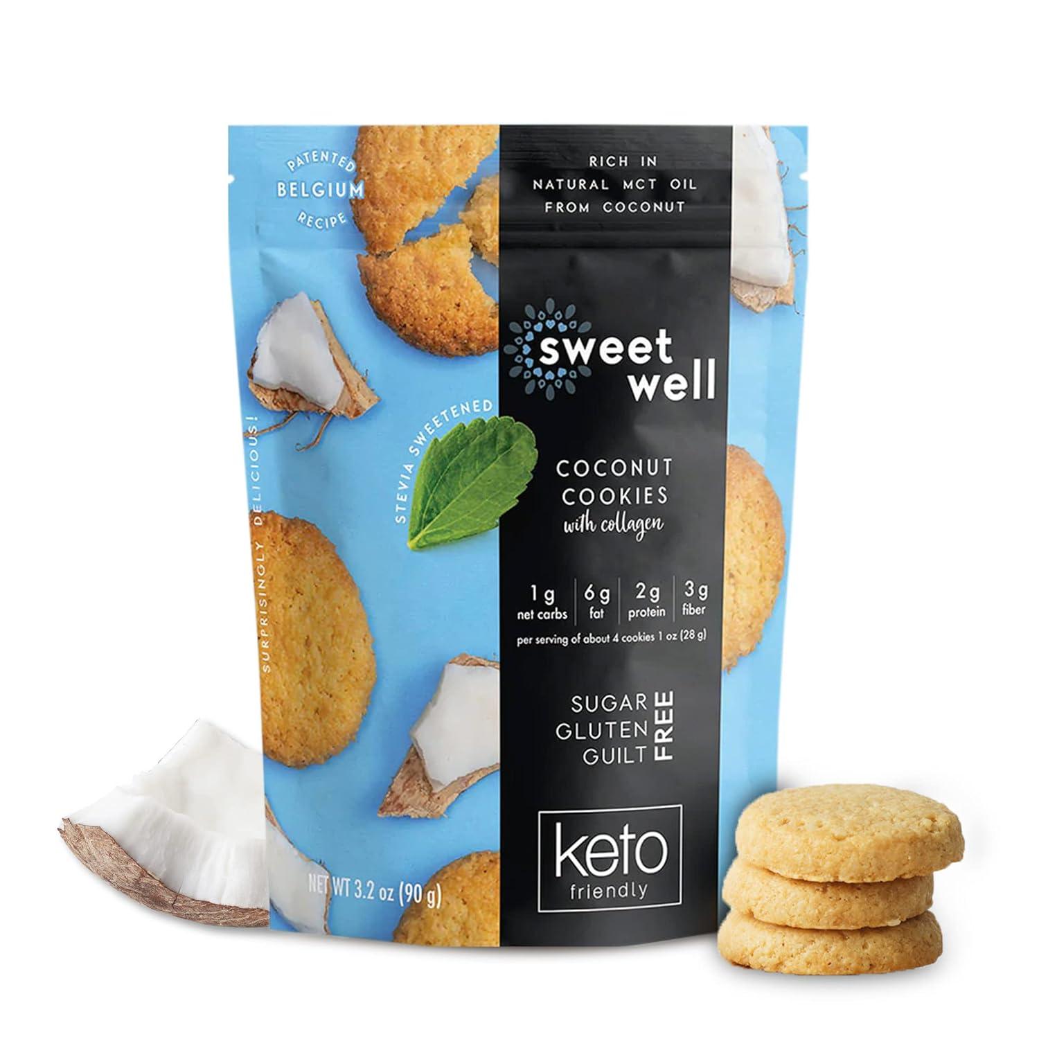 Sweetwell Coconut Cookies - Low Carb, Keto, Gluten-Free Snack with Real ...