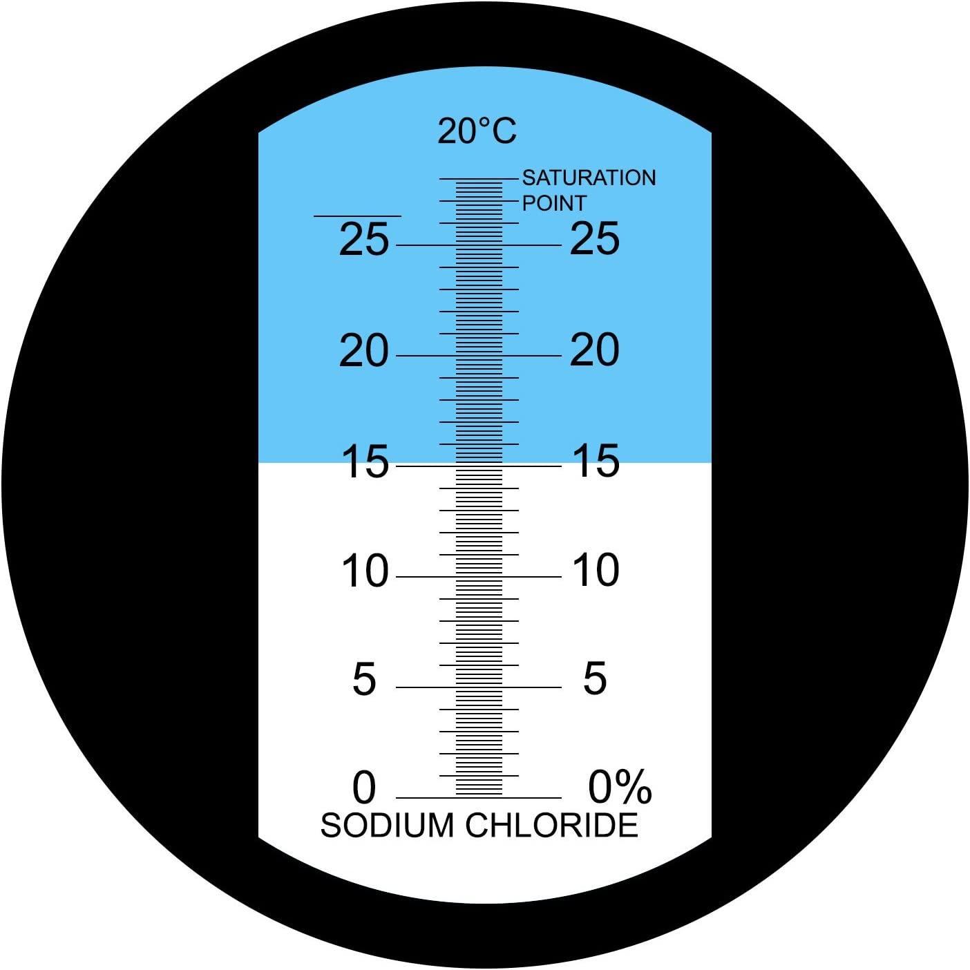 0-28% Salinity Refractometer ATC Sodium Chloride (NaCl) Salt Level ...