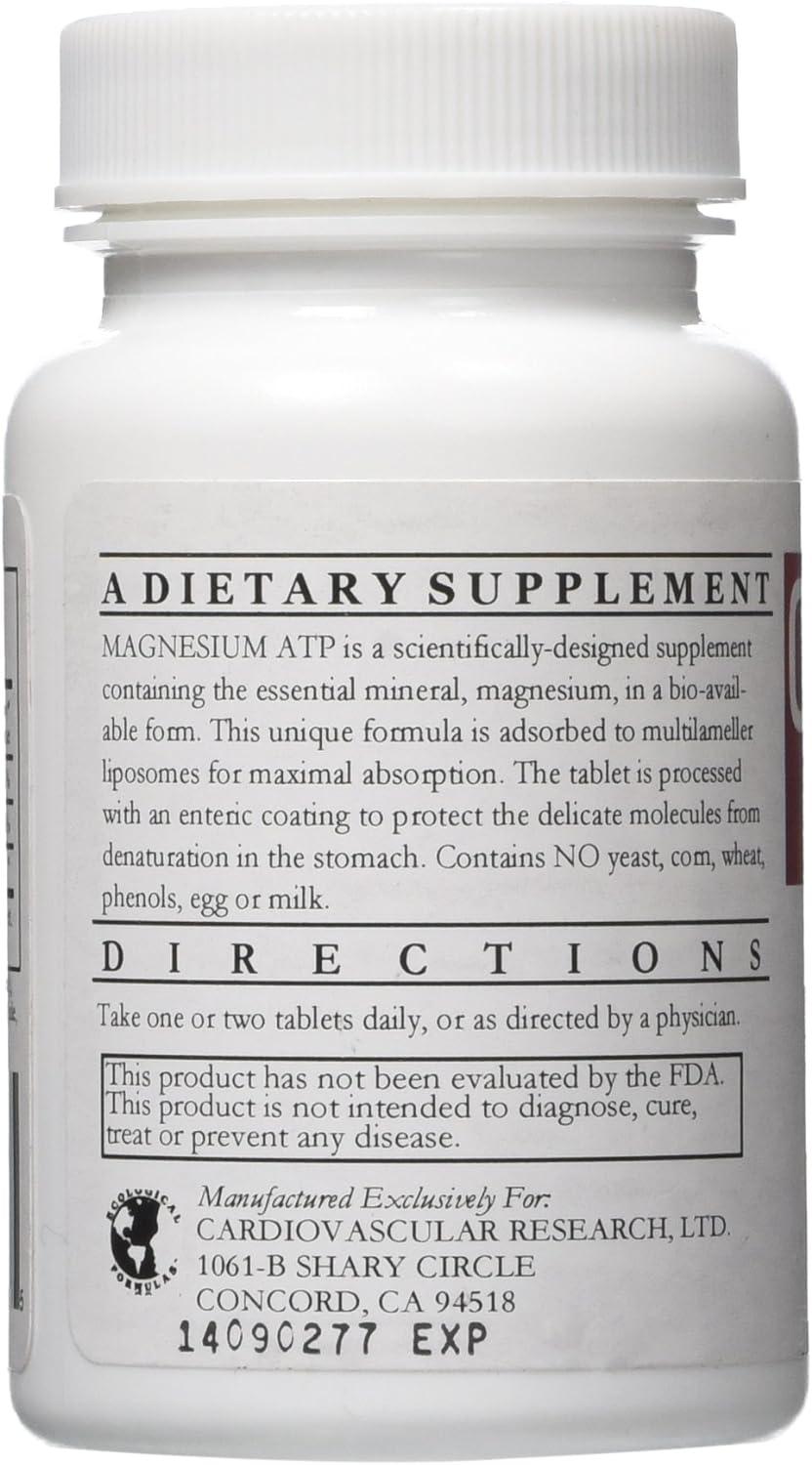 Cardiovascular Research Magnesium ATP 60 Count Tablets - Supports Heart ...