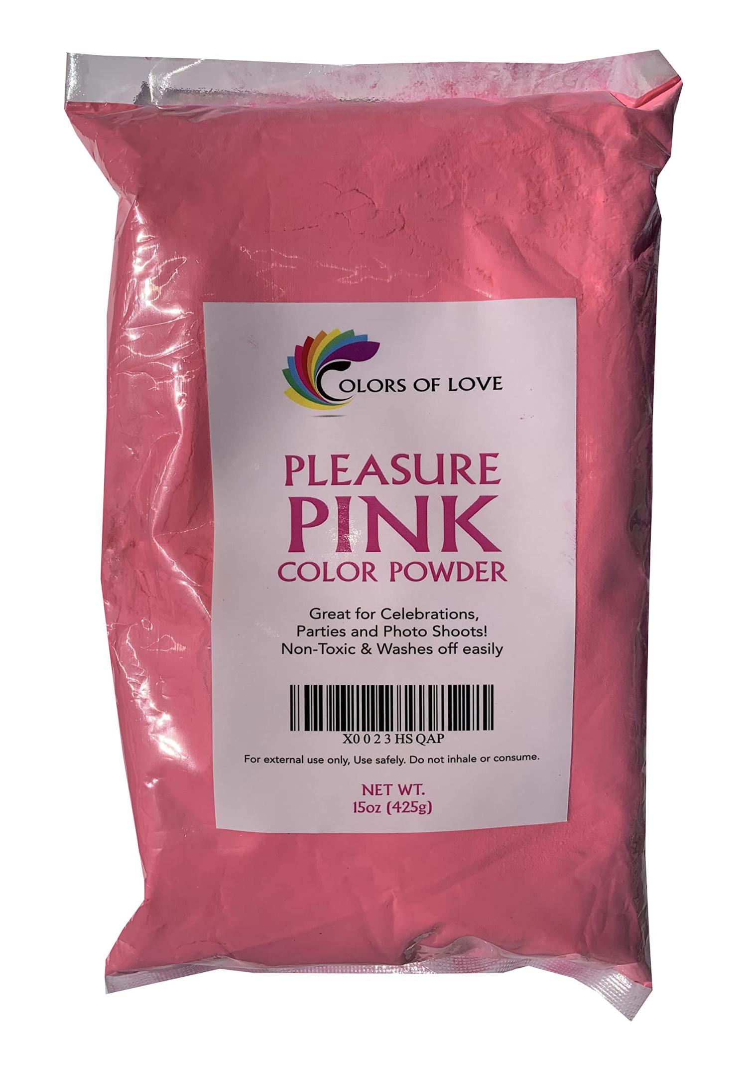 Colors of Love Pink Holi Color Powder - 15 Oz Bag - Ideal for color run ...
