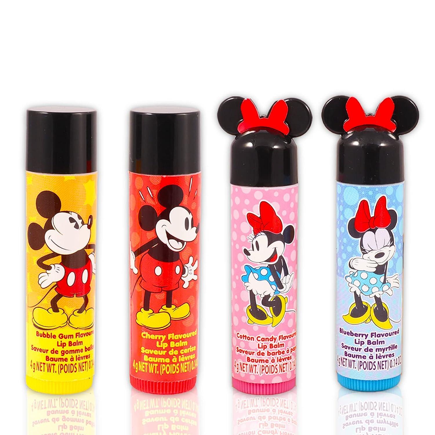 Disney Mickey and Minnie Mouse Lip Balm Bundle - 4 Assorted Flavors for ...