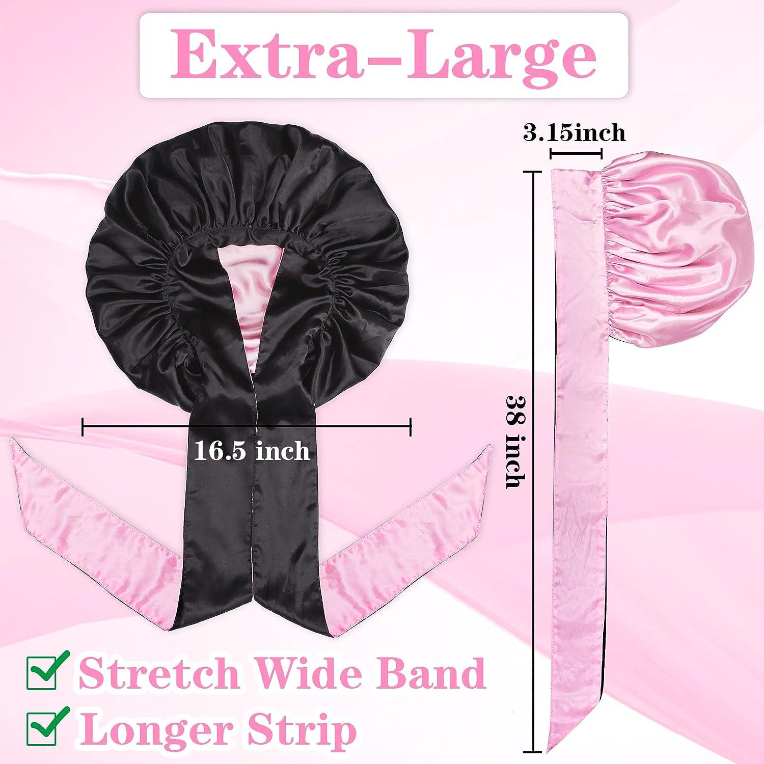 Jumbo Reversible Silk Satin Bonnet for Black Women - Adjustable Extra ...