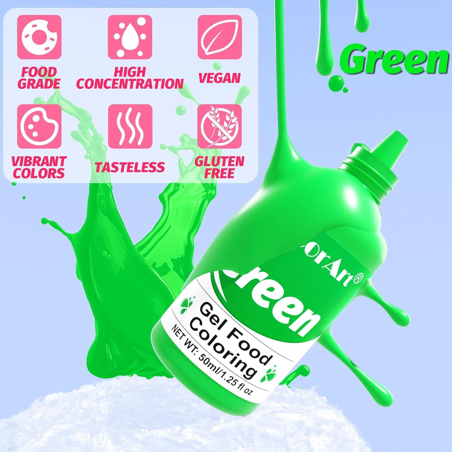 Gel Food Colouring - Green 50ml Paste Food Coloring Vibrant Food Dye ...