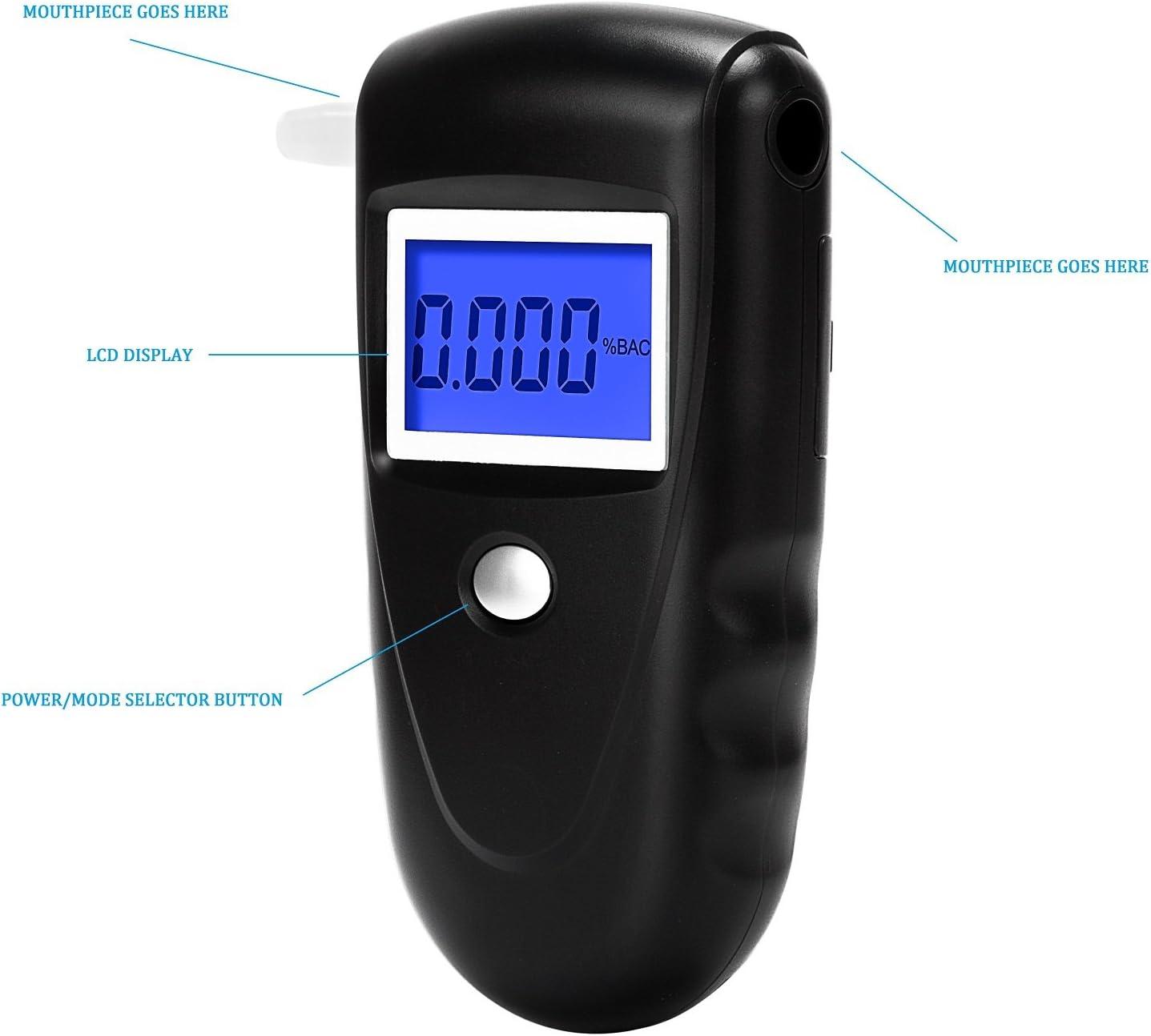 Professional Digital Breathalyzer with 10 Mouthpieces - Portable Breath ...