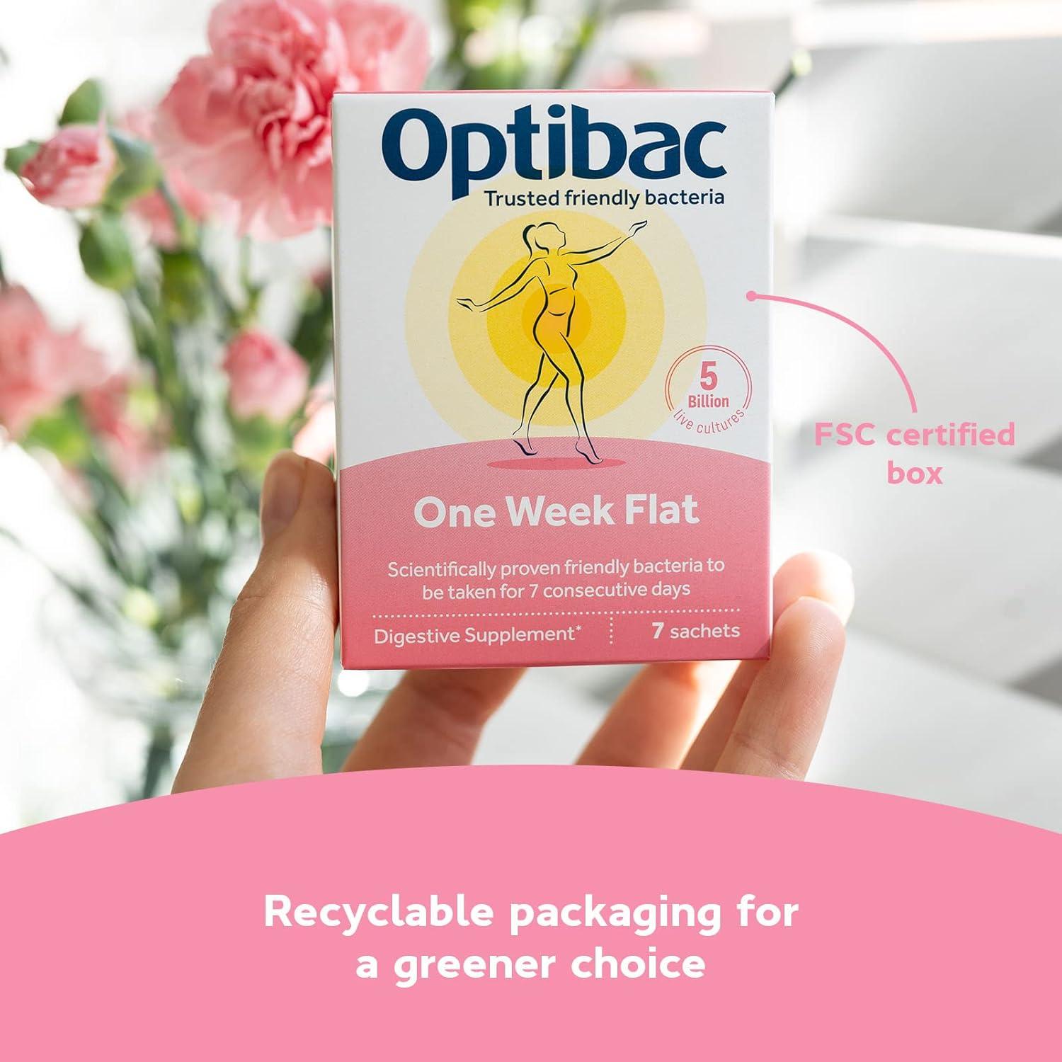 OptiBac One Week Flat 7 Sachets - Digestive Support for Bloating - 7 ...