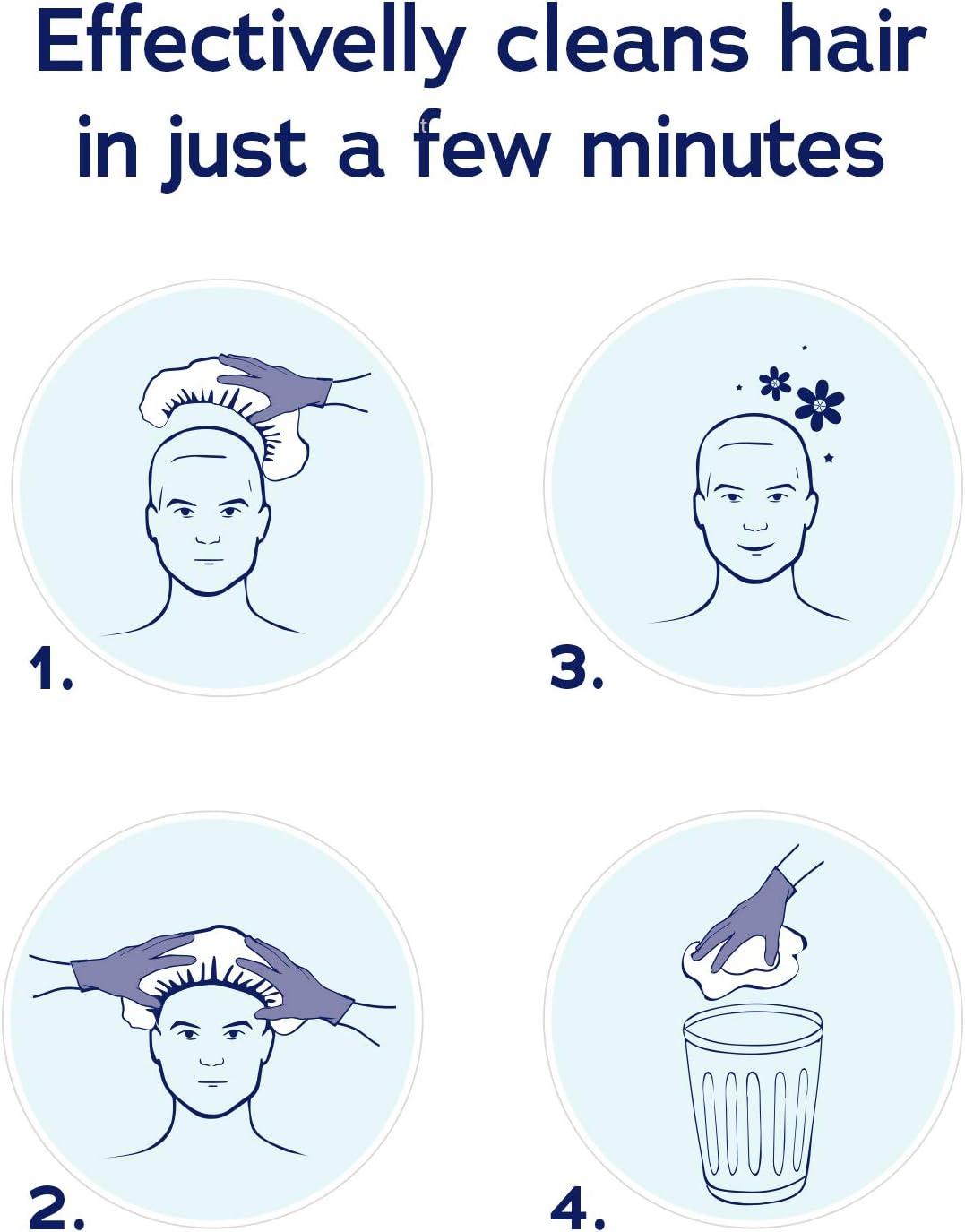 DYMACARE No Rinse Shampoo Cap - pH Balanced & Hypoallergenic Waterless ...