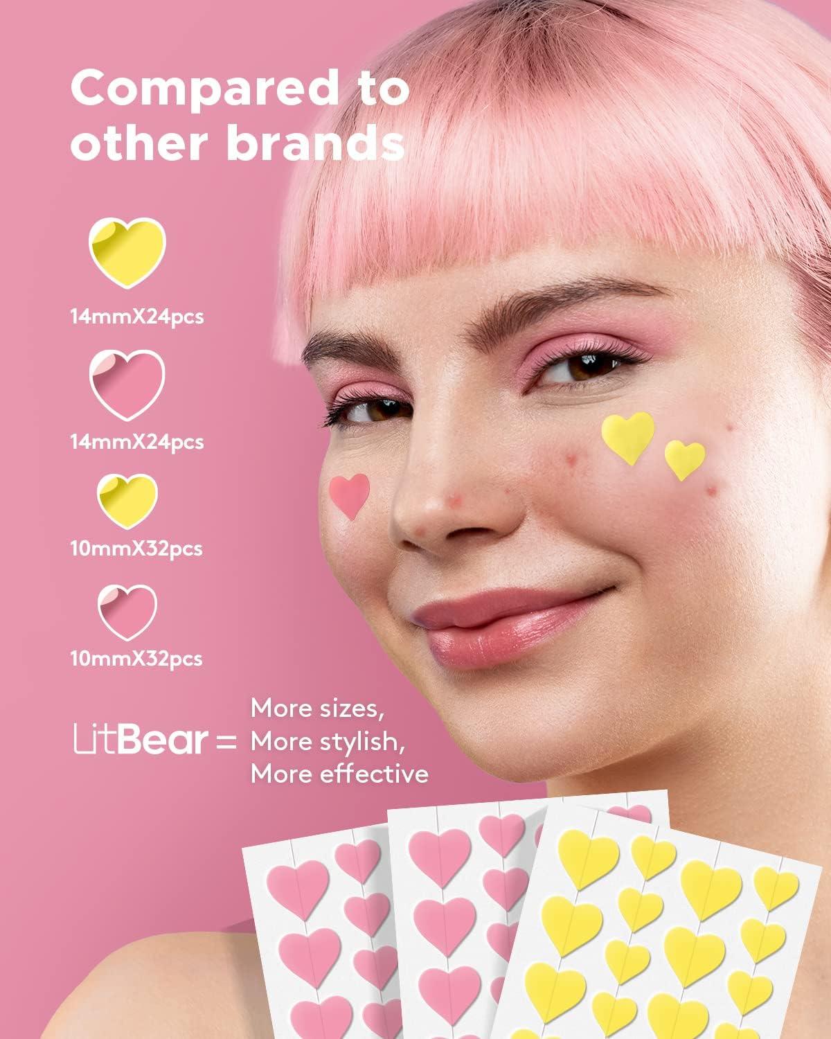 Pimple Patch Heart Shape 112 Hydrocolloid Acne Patches with Tea Tree ...