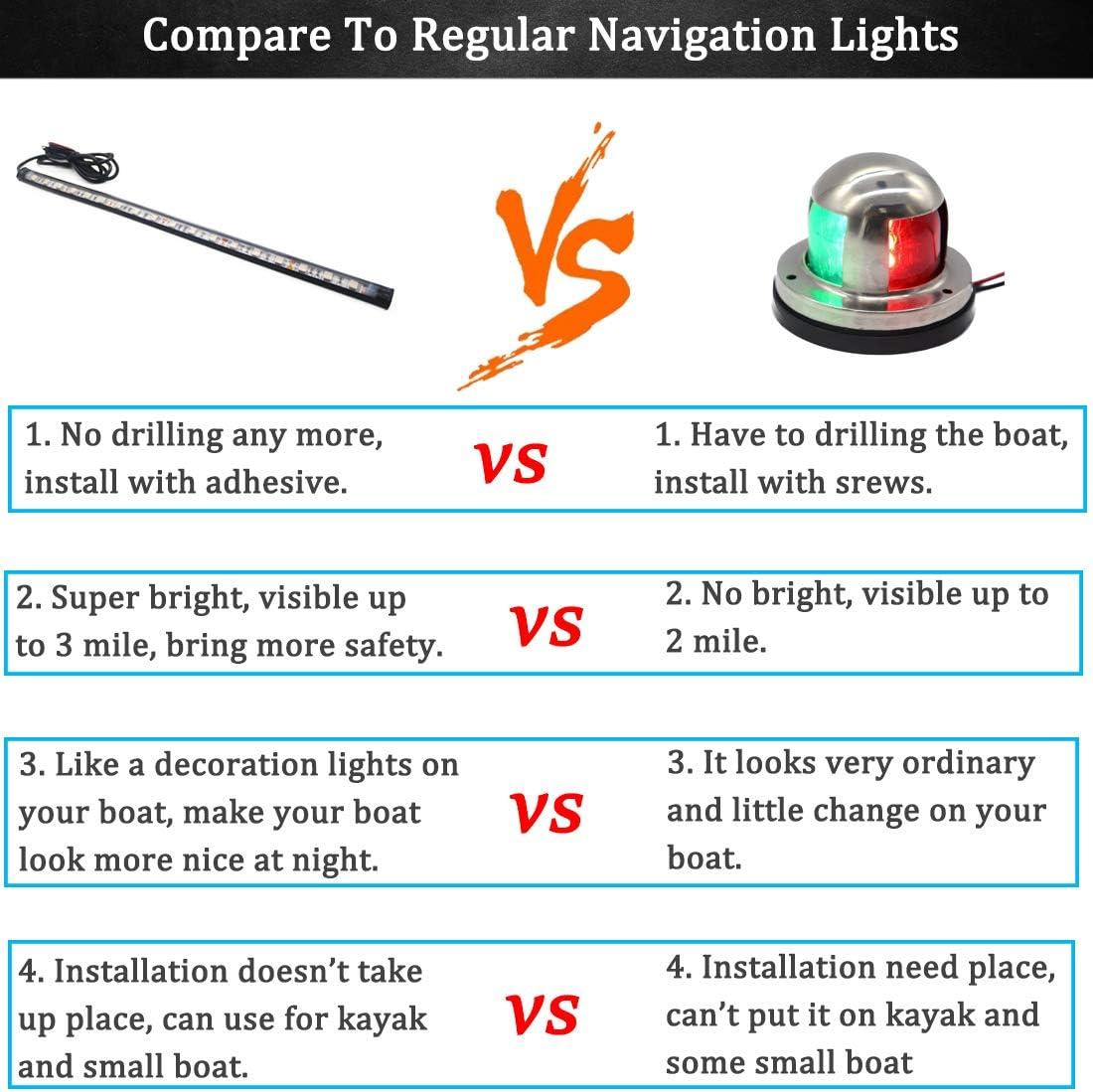 Boaton Marine Boat Navigation Lights - Easy Install, Night Fishing ...