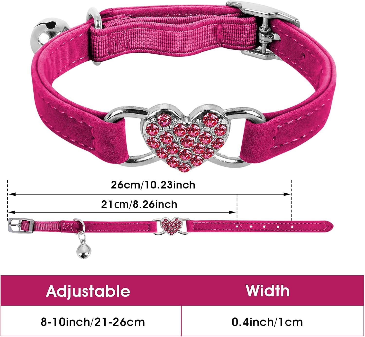 Shop Cobee Bling Heart Cat Neck Band with Bell | Adjustable Rhinestone ...