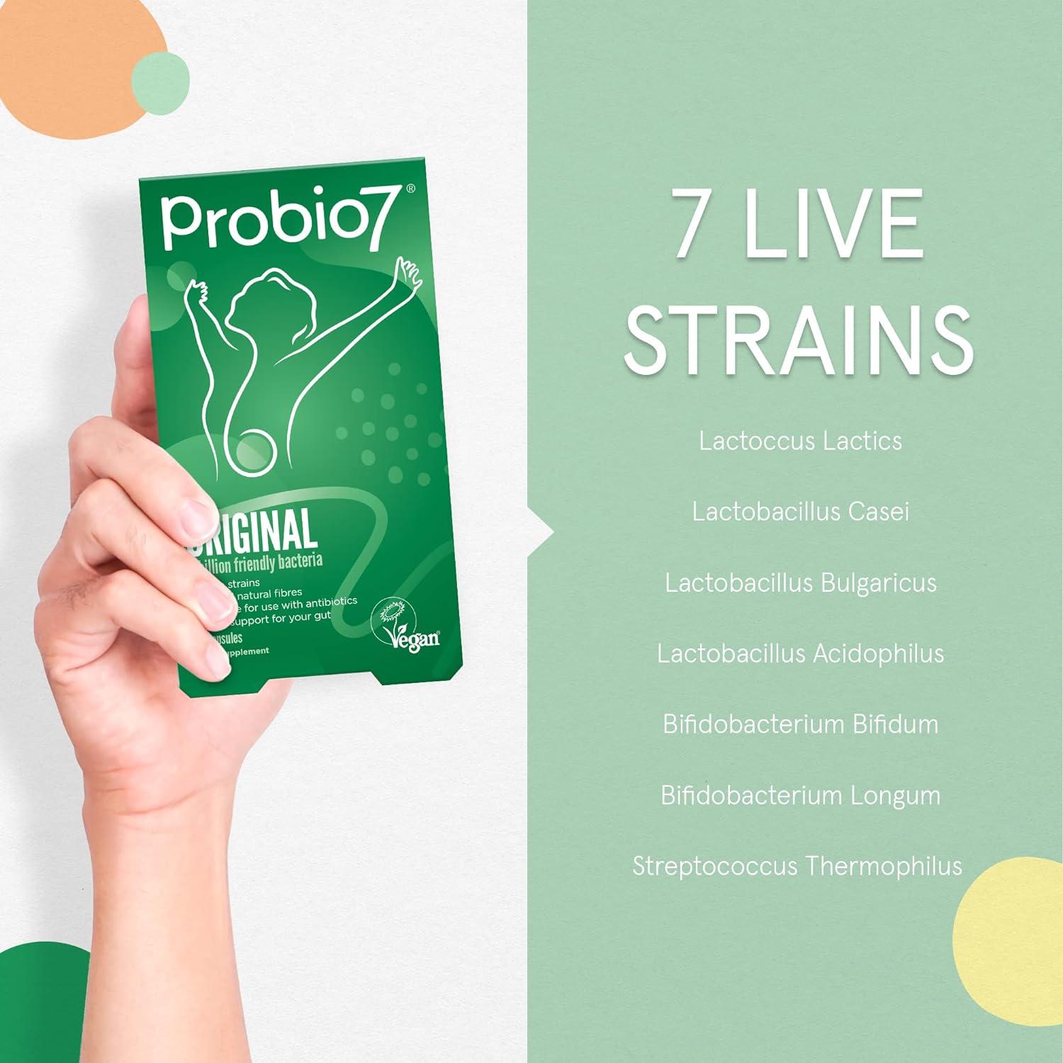 Probio7 Original | Vegan | 7 Live Strains | 4 Billion CFU + Natural ...