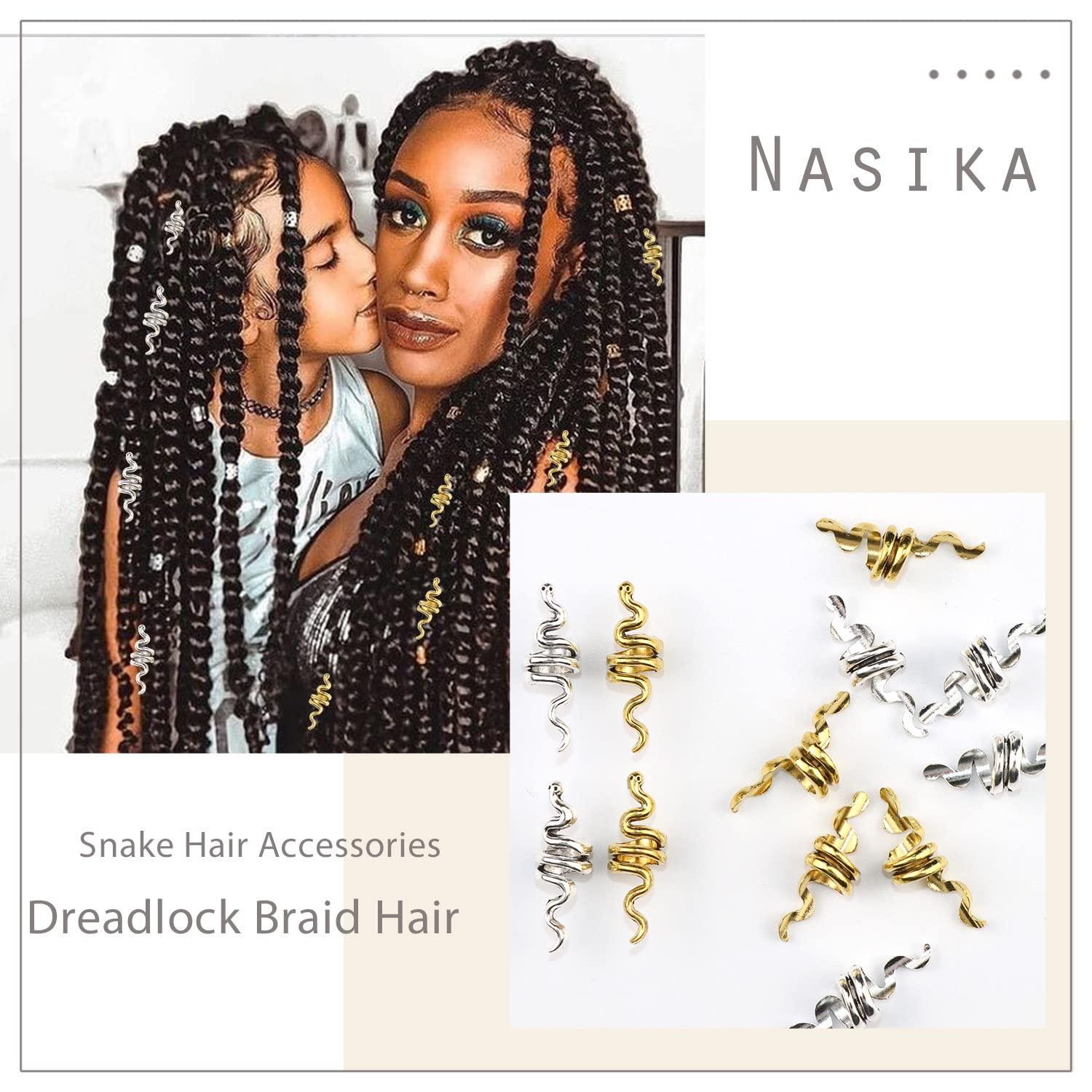 Naiska 20PCS Loc Snake Hair Jewelry for Women & Men - Gold & Silver ...